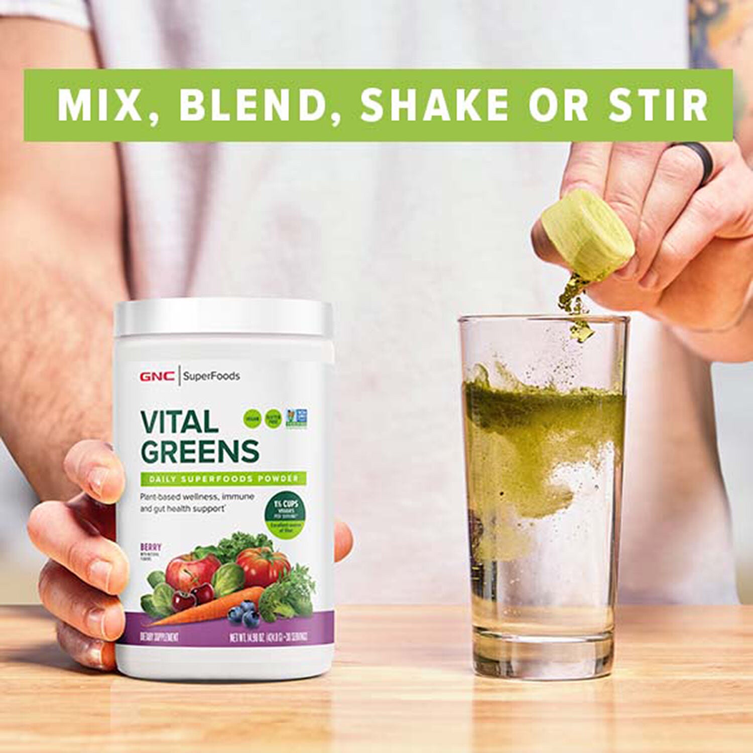 GNC SuperFoods - Vital Greens SuperFoods Powder - Berry - 14.98oz (30 ...