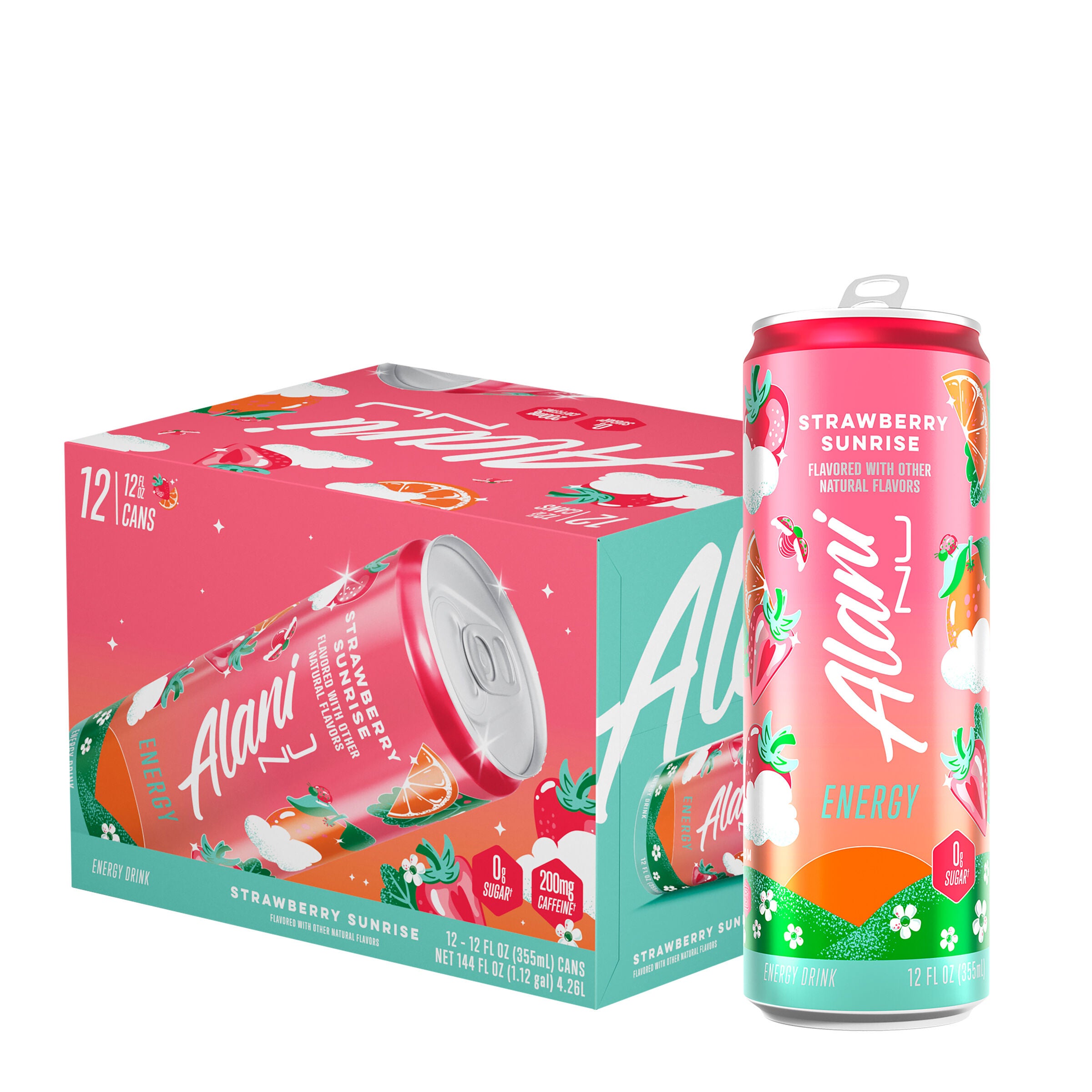 Alani Nu -Energy Drink - Strawberry Sunrise - 12oz. (12 Cans) | GNC