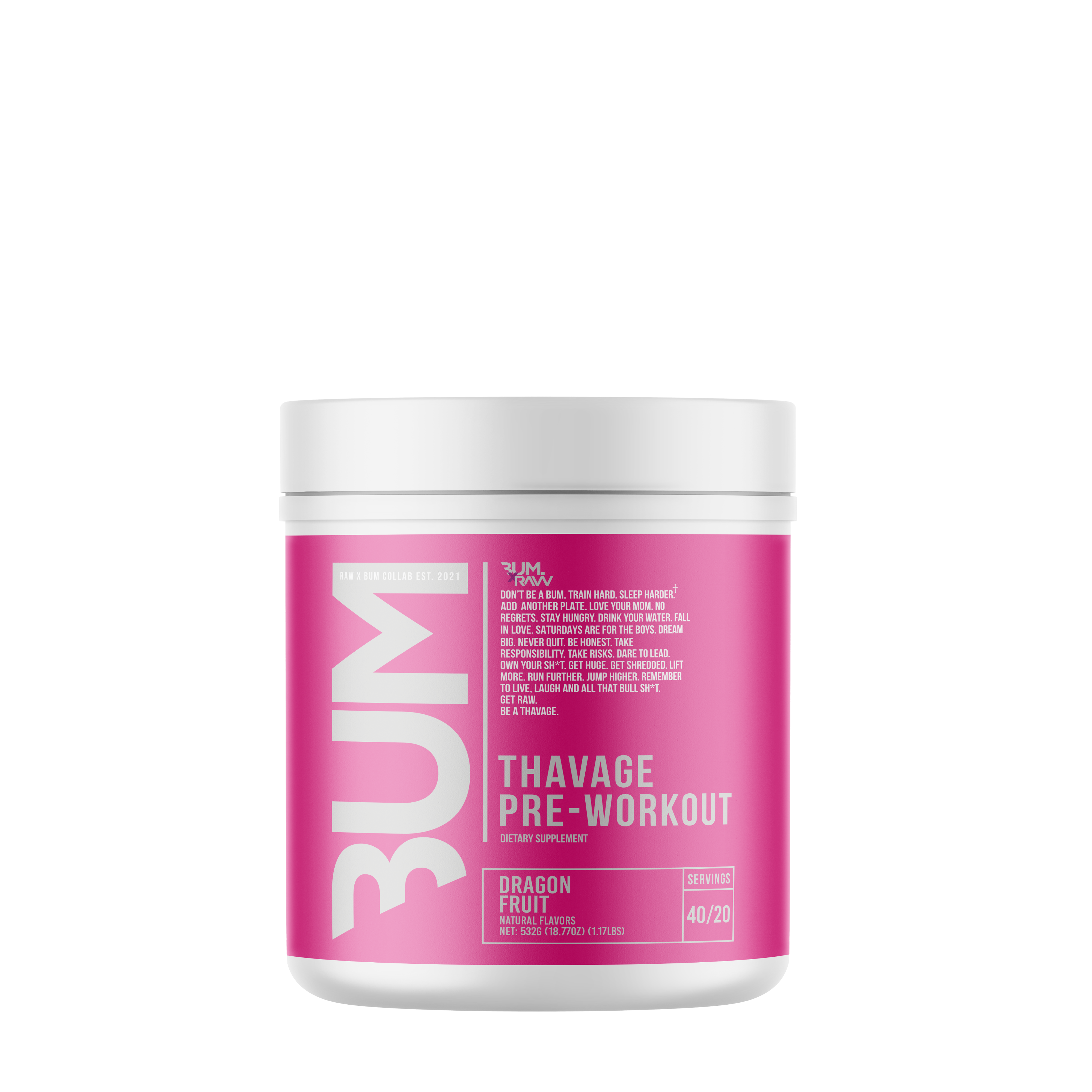 Raw Nutrition - Thavage Pre-Workout - Dragon Fruit (40 Servings) | GNC
