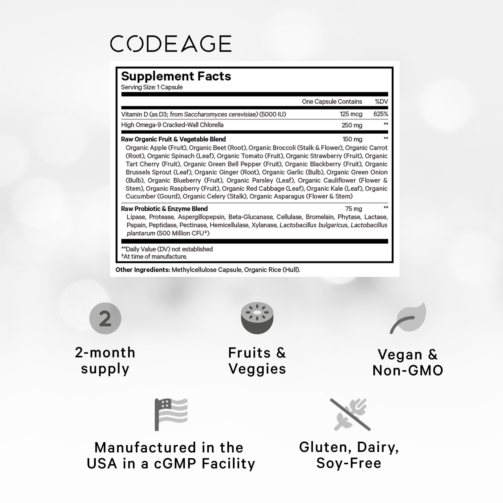 Codeage - Raw Vitamin D3 - 60 Vegetable Capsule (60 Serving) | GNC