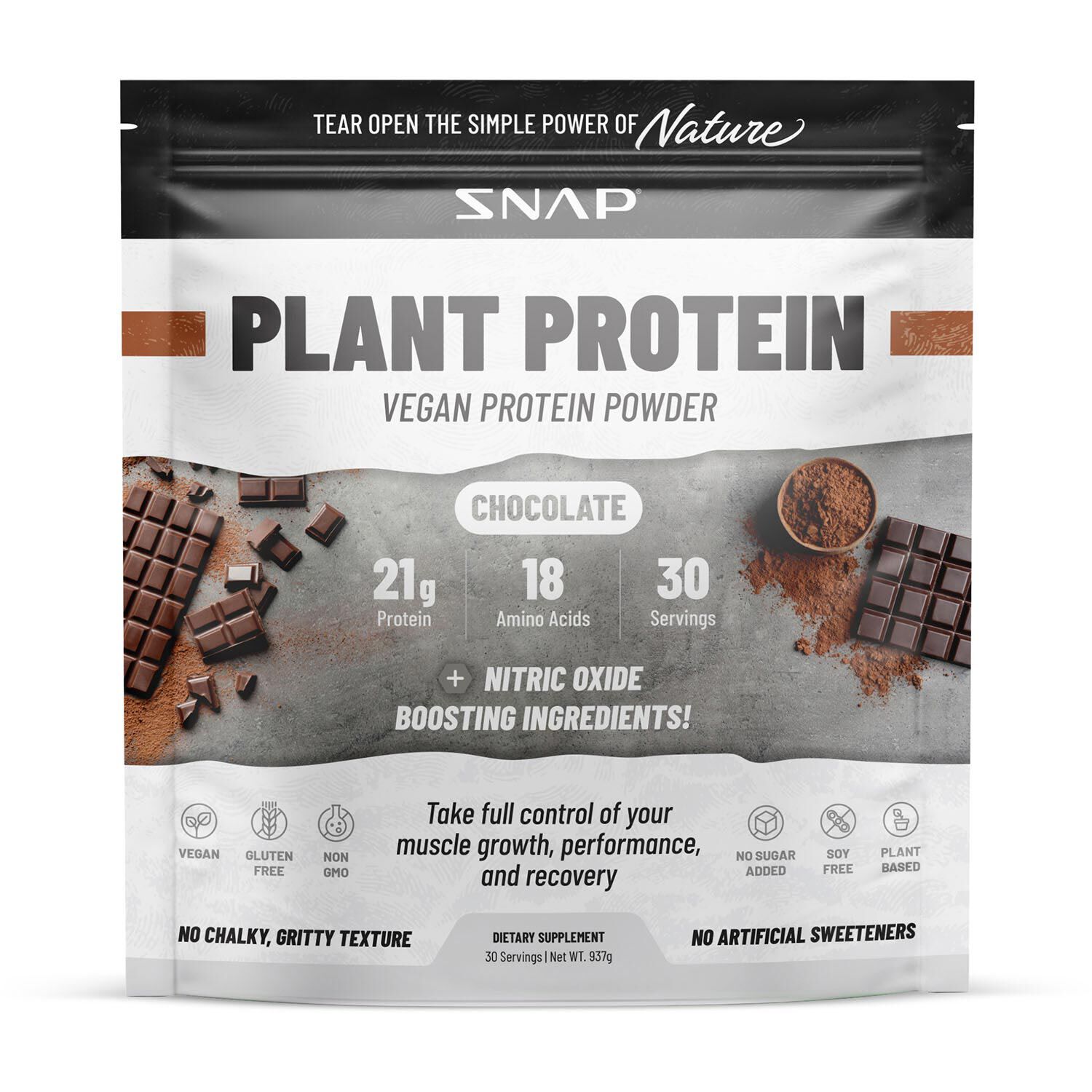 SNAP Plant Protein Plant Based Vegan Protein Chocolate