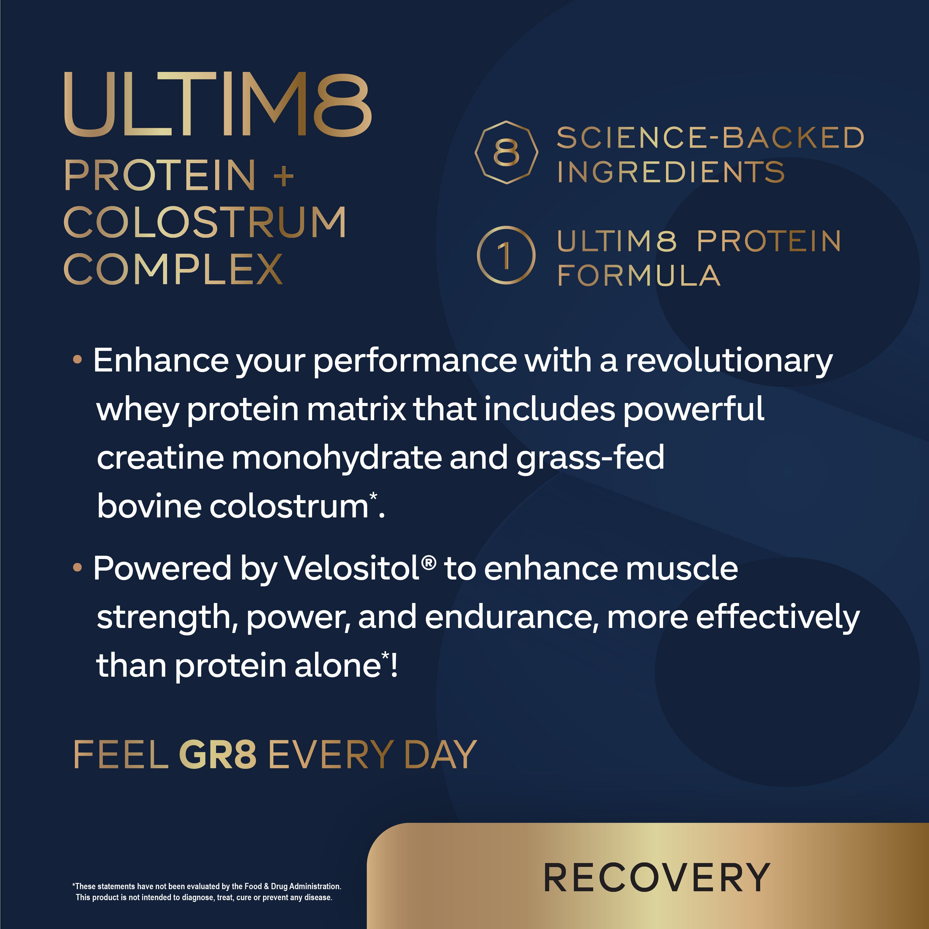 GR8 Lifestyle - Ultim8 Protein + Colostrum Complex - Vanilla Creme (28 ...