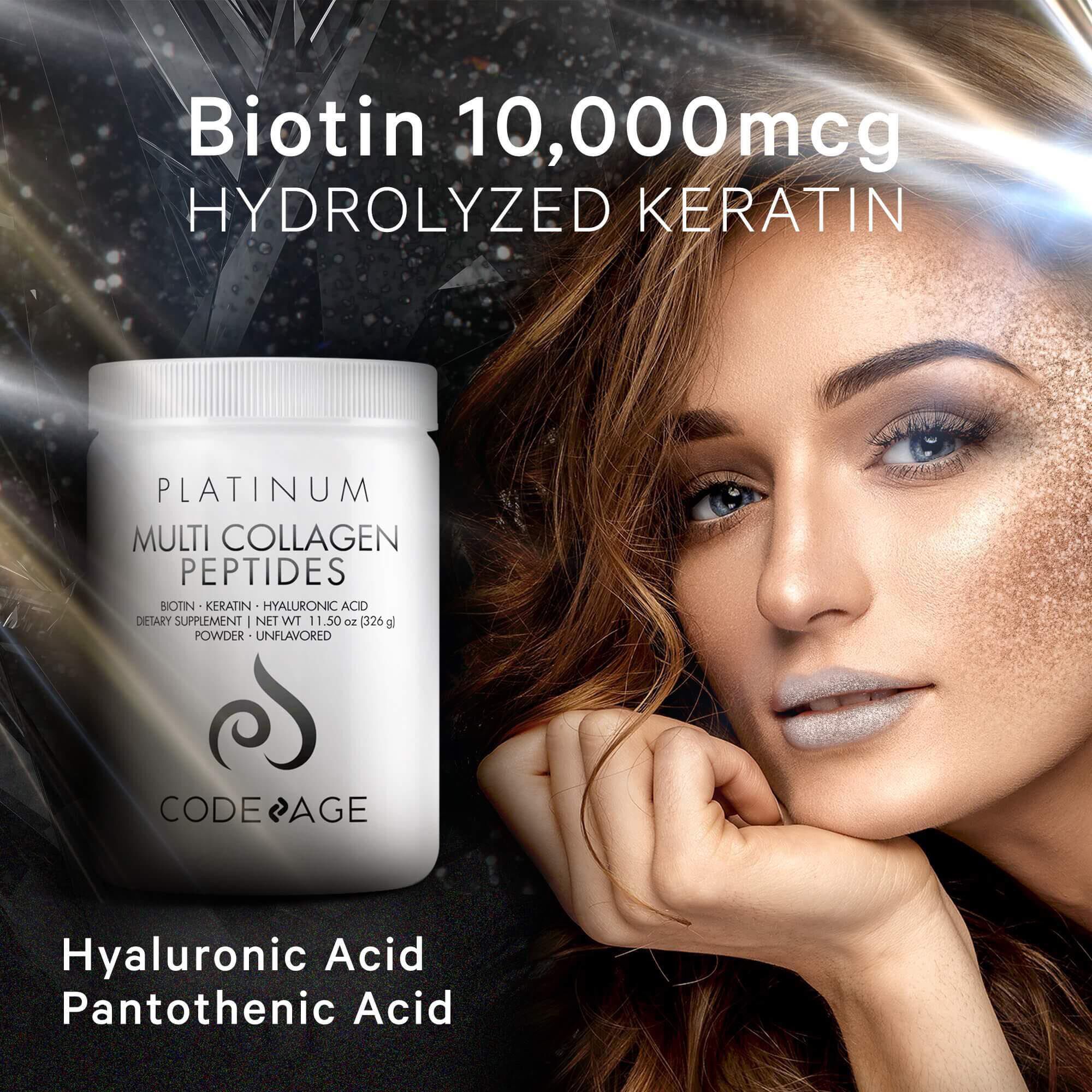 Multi Collagen Peptides Powder Hydrolyzed Collagen + Biotin & Keratin ...