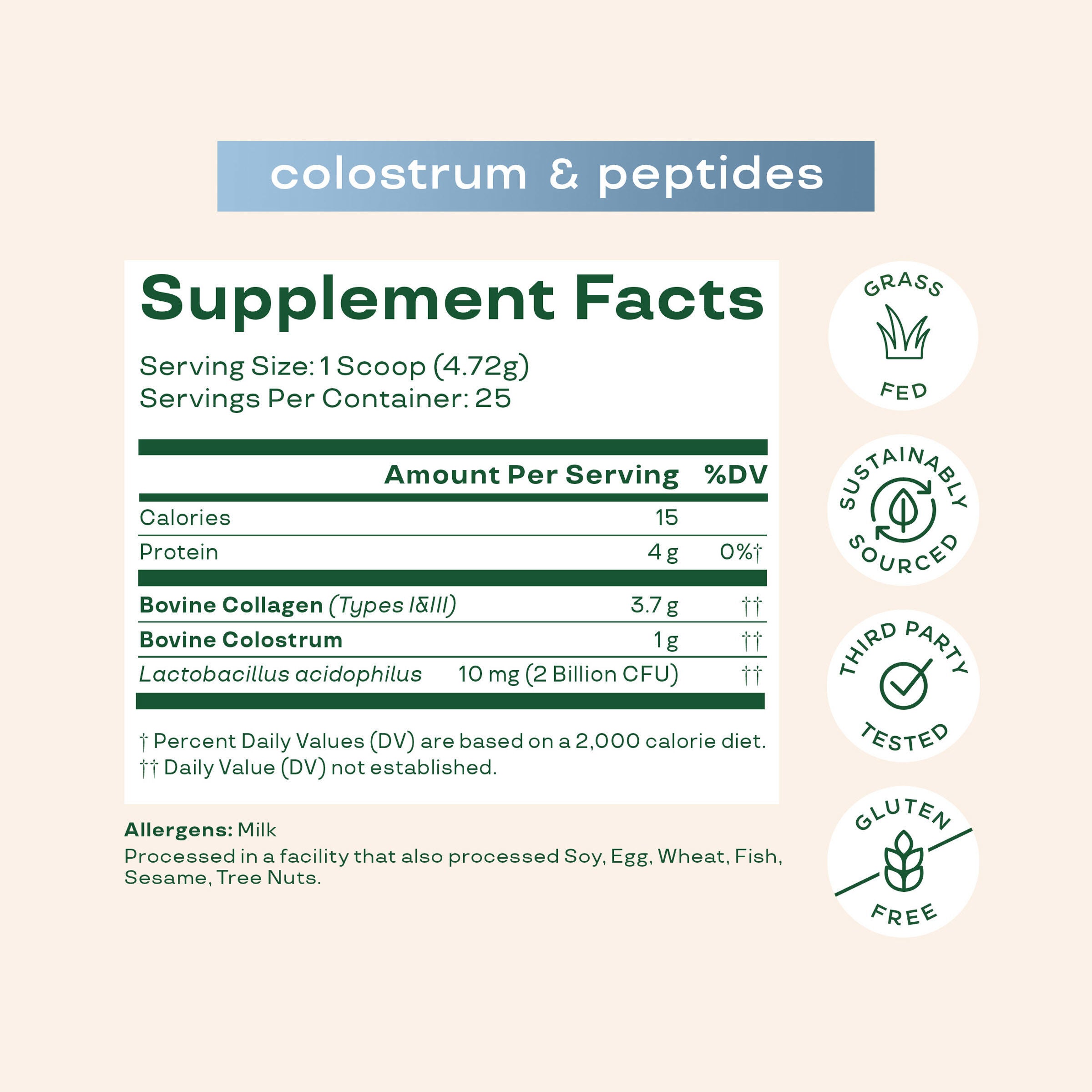 Bloom - Colostrum & Collagen Peptides - Unflavored (25 Servings) | GNC