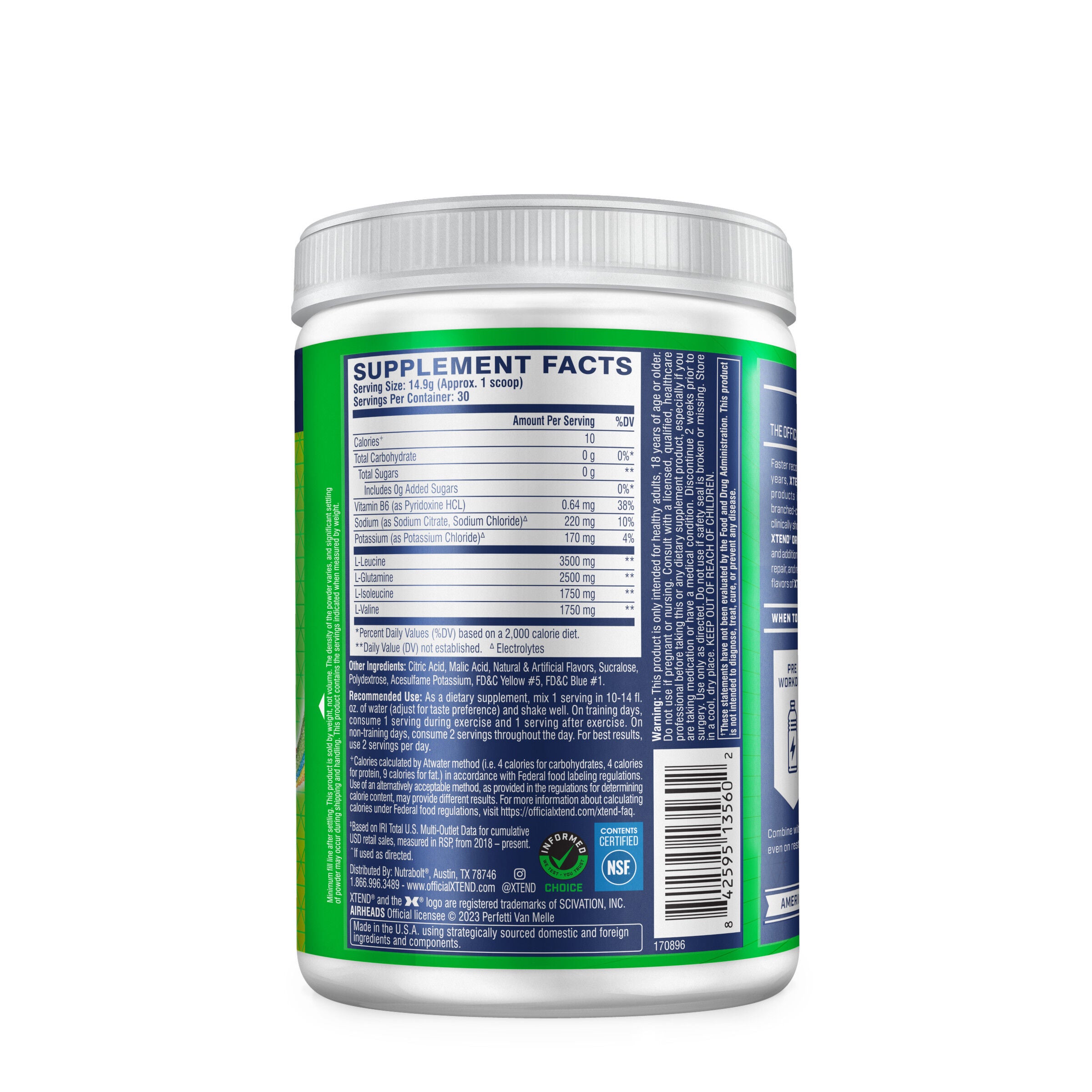 XTEND® - Original BCAA - Air Heads Xtremes Rainbow Berry (30 Servings ...