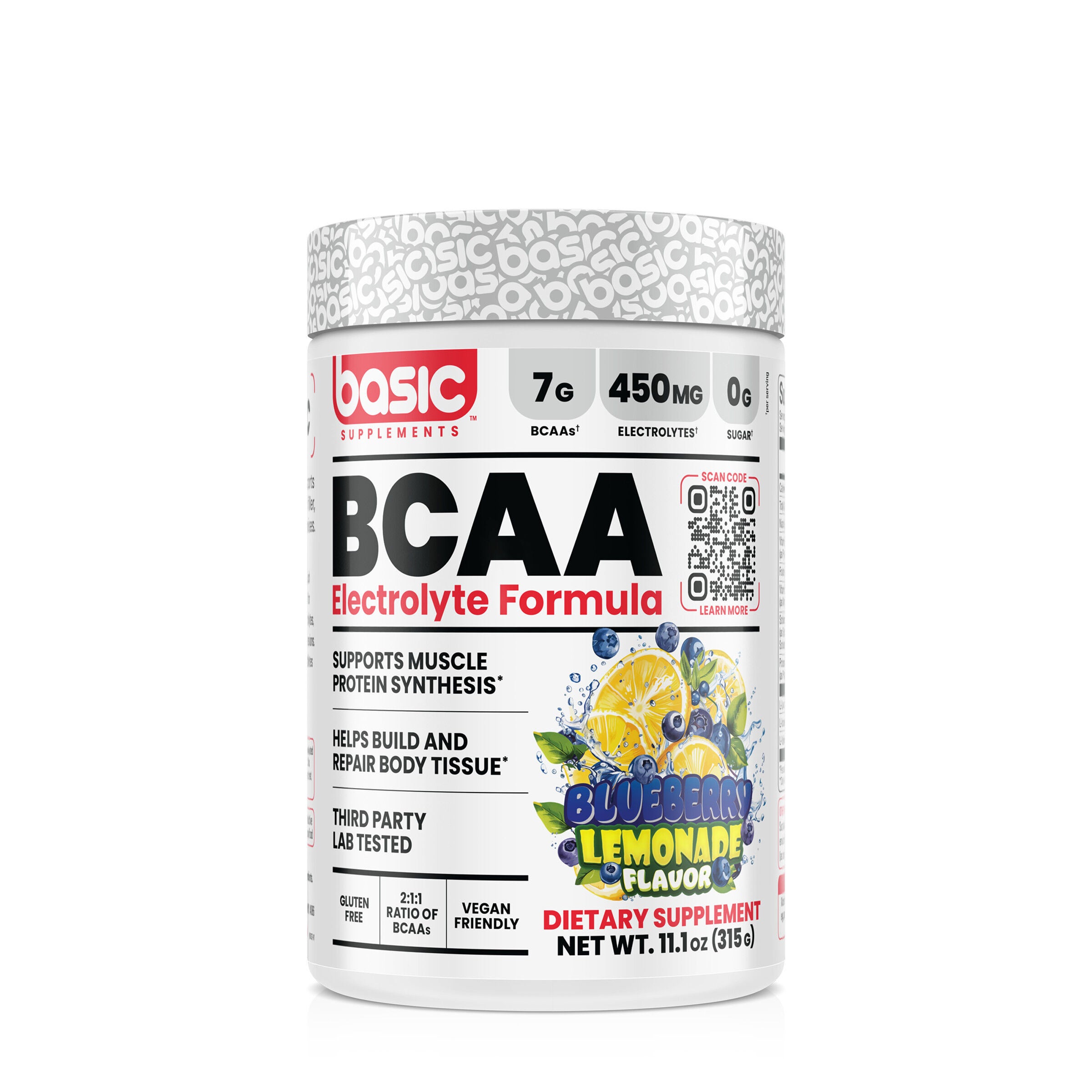 Basic Supplements - BCAA Electrolyte Formula - Blueberry Lemonade (30 Servings) | GNC