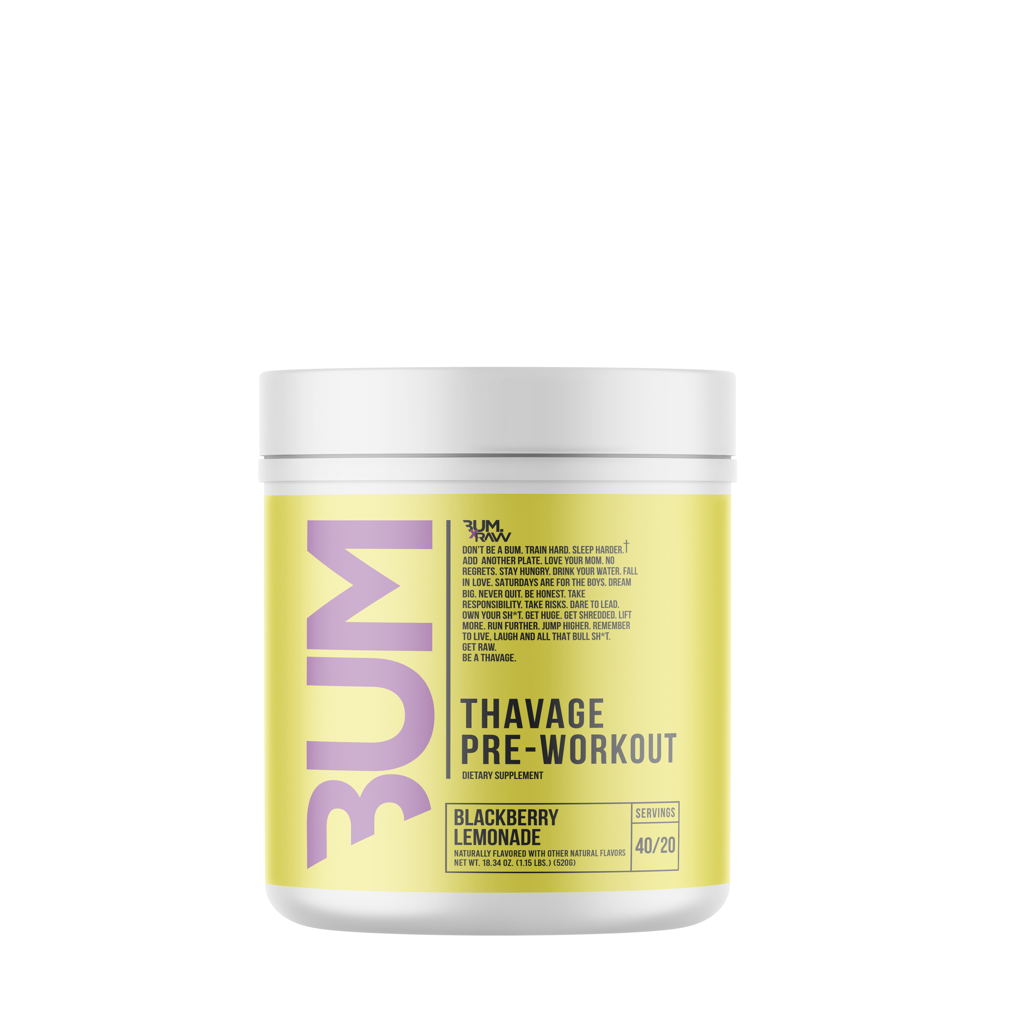 Raw Nutrition - Thavage Pre-Workout - Blackberry Lemonade (40 Servings ...
