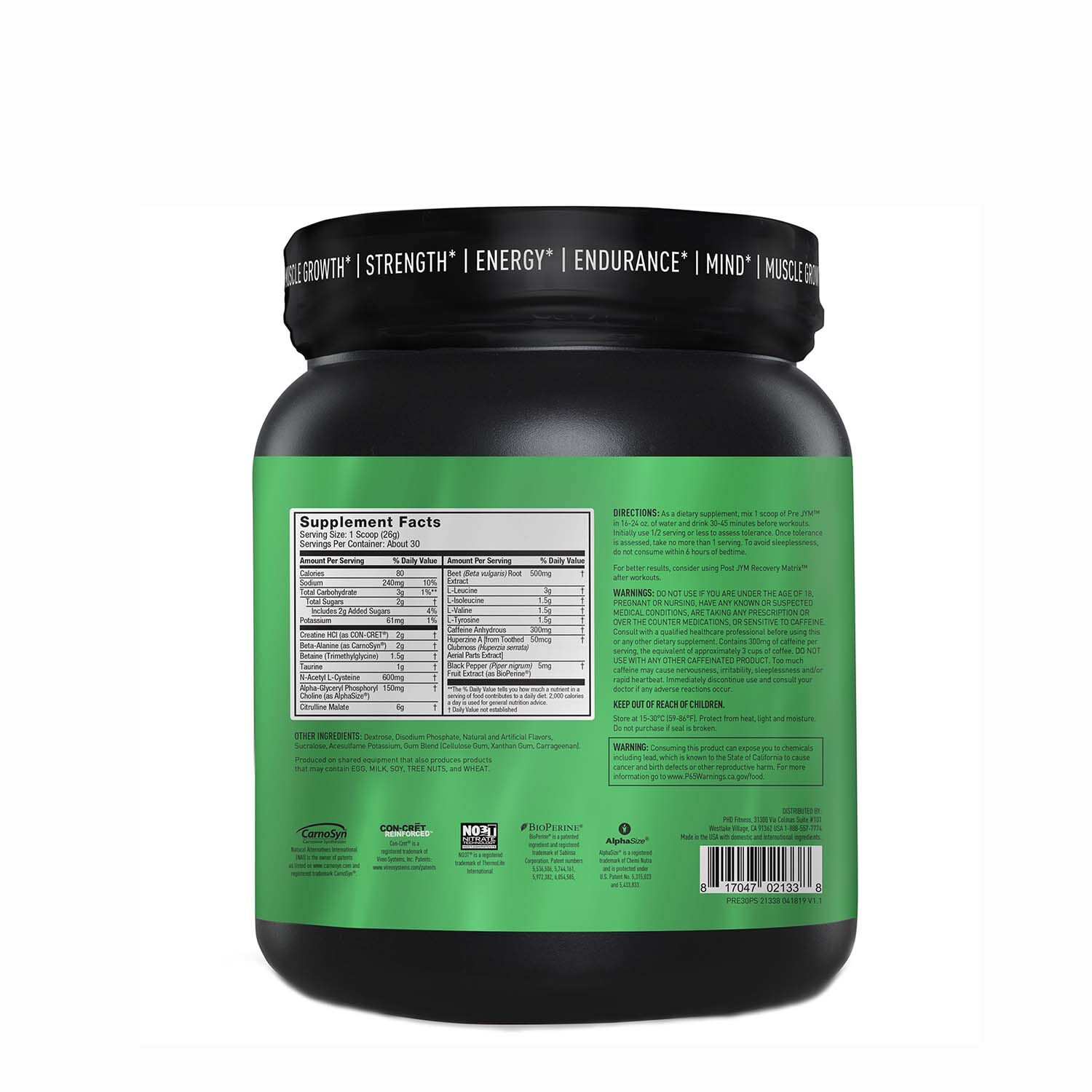 Pre Jym - Pineapple Strawberry Pre-workout - 30 Servings | GNC