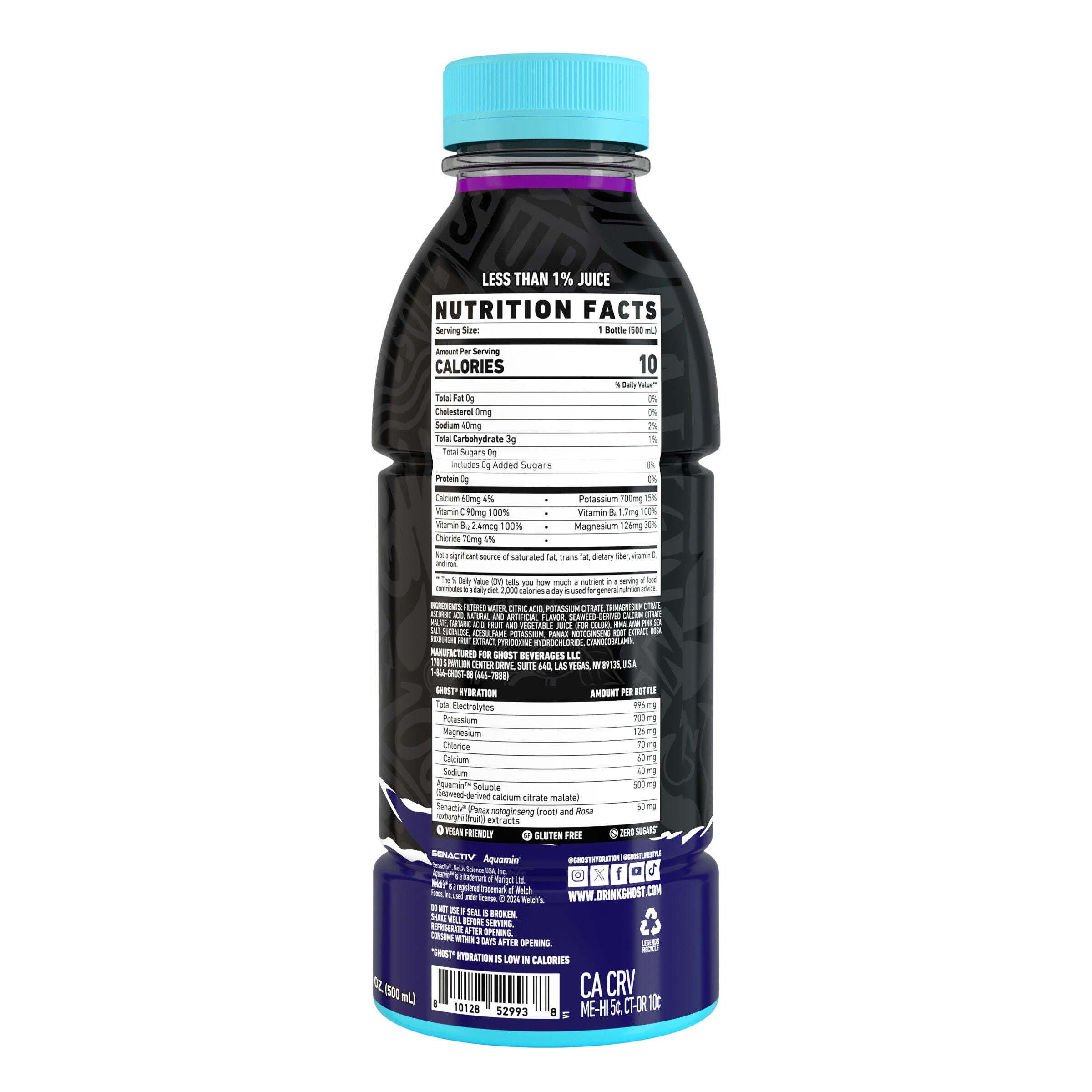 GHOST® - Hydration Drink - Welch's Grape - 16.9oz. (12 Bottles) | GNC