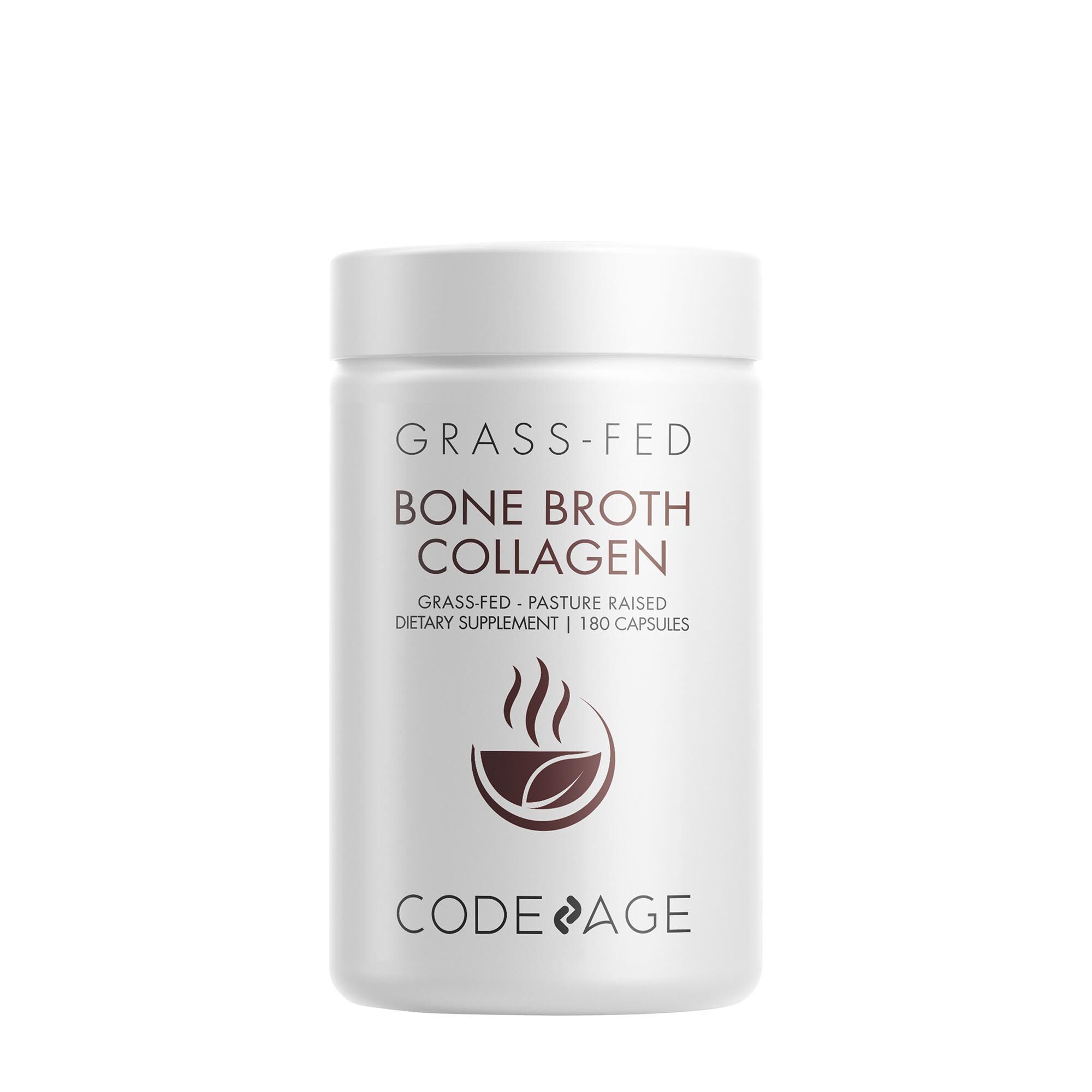 Bone Broth Collagen Peptides Type I - II & 3 + Turmeric & Ashwagandha - 180 Capsules (30 ...