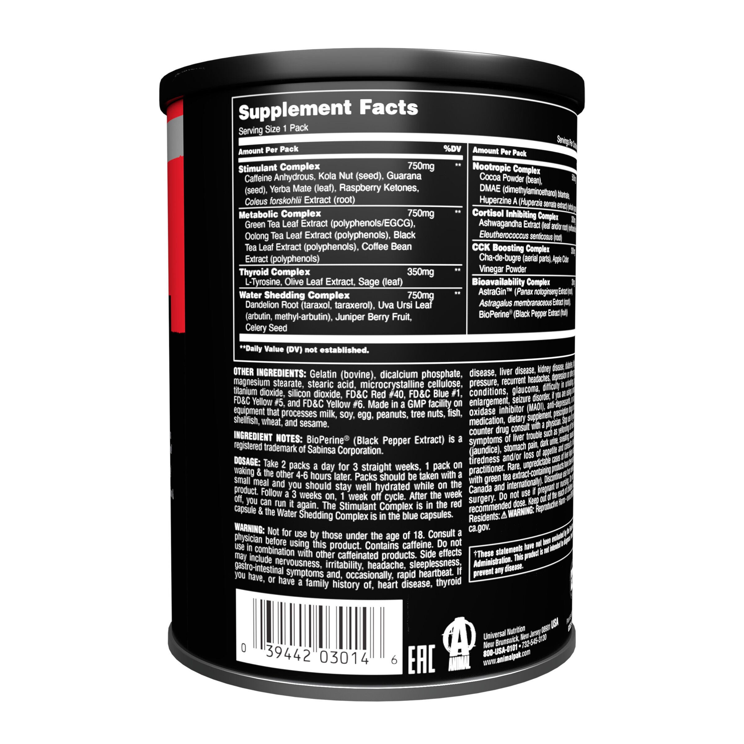 Universal Nutrition - Animal Advanced Cuts Training Packs - 42 Packs ...