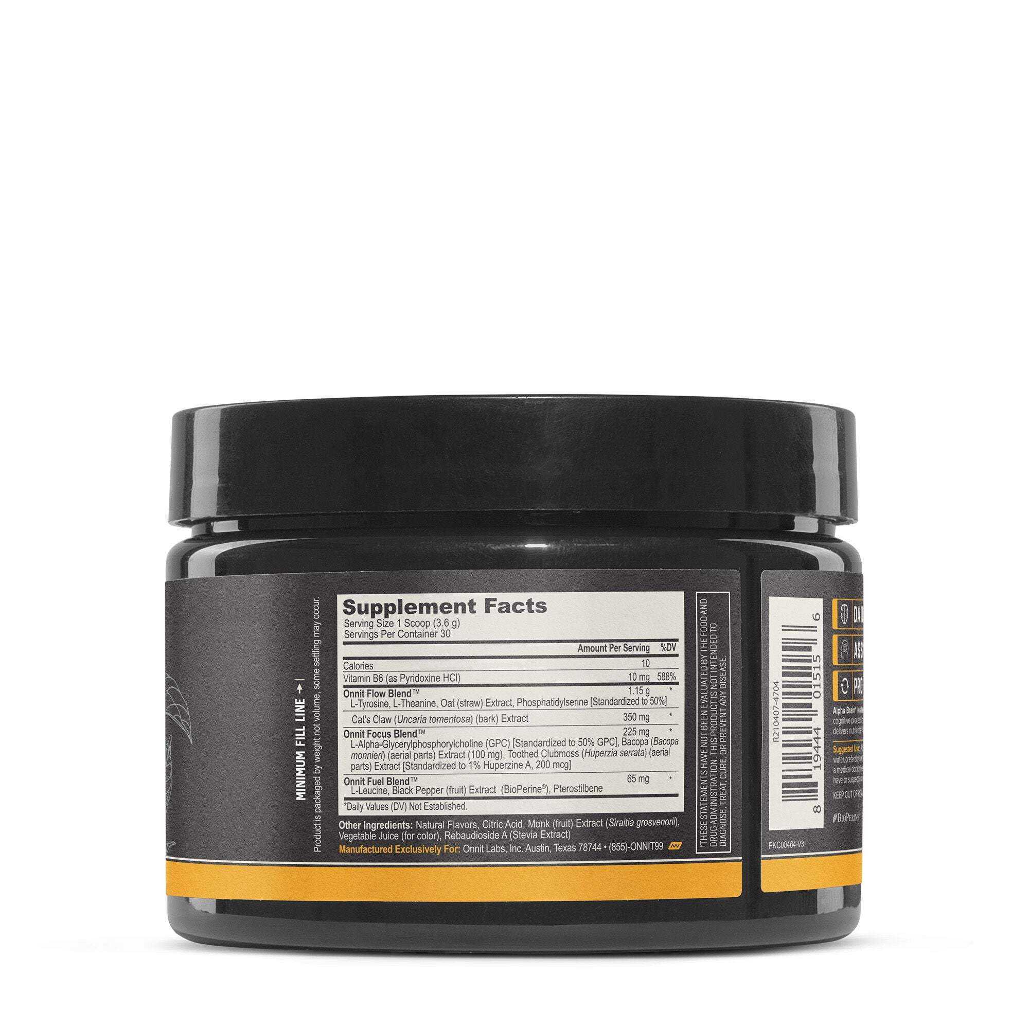 Onnit - Alpha Brain® Instant Memory & Focus - Peach - 3.8 oz | GNC