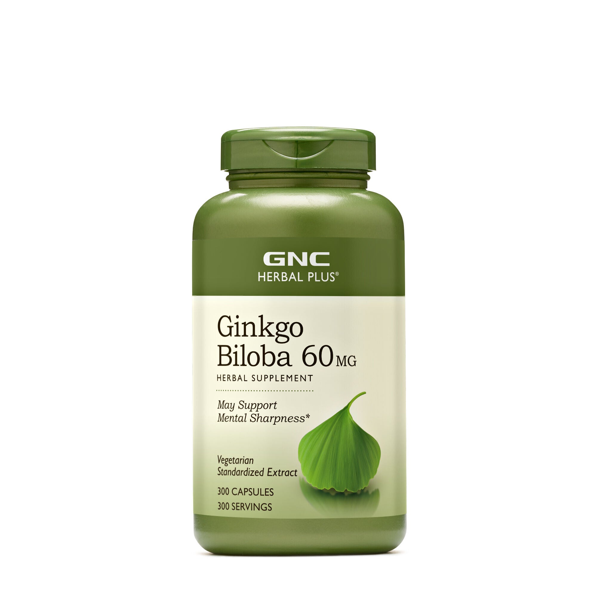 GNC Herbal Plus® - Ginkgo Biloba 60mg - 300 Capsules (300 Servings) | GNC