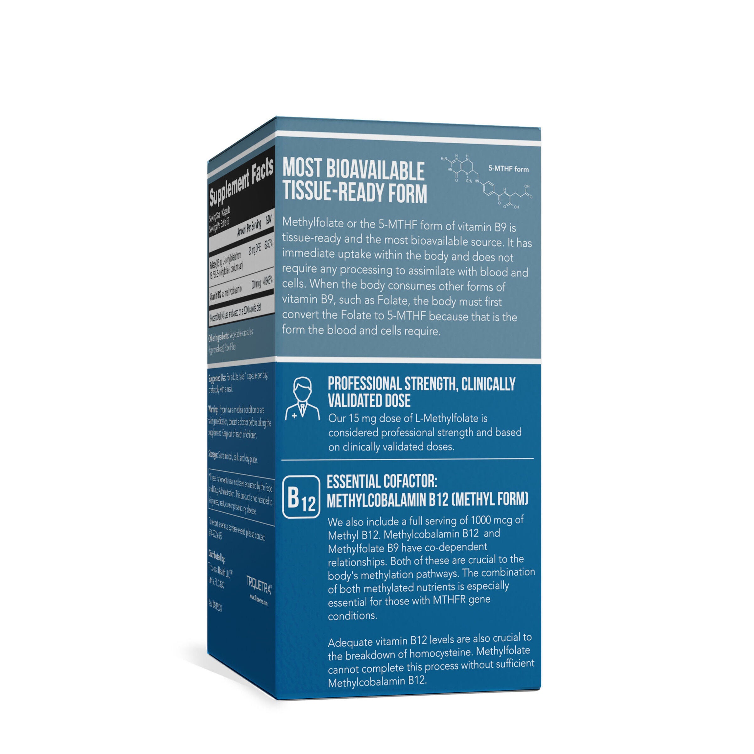 Triquetra - L-Methylfolate 5-MTHF 15mg - 60 Capsules (60 Servings) | GNC