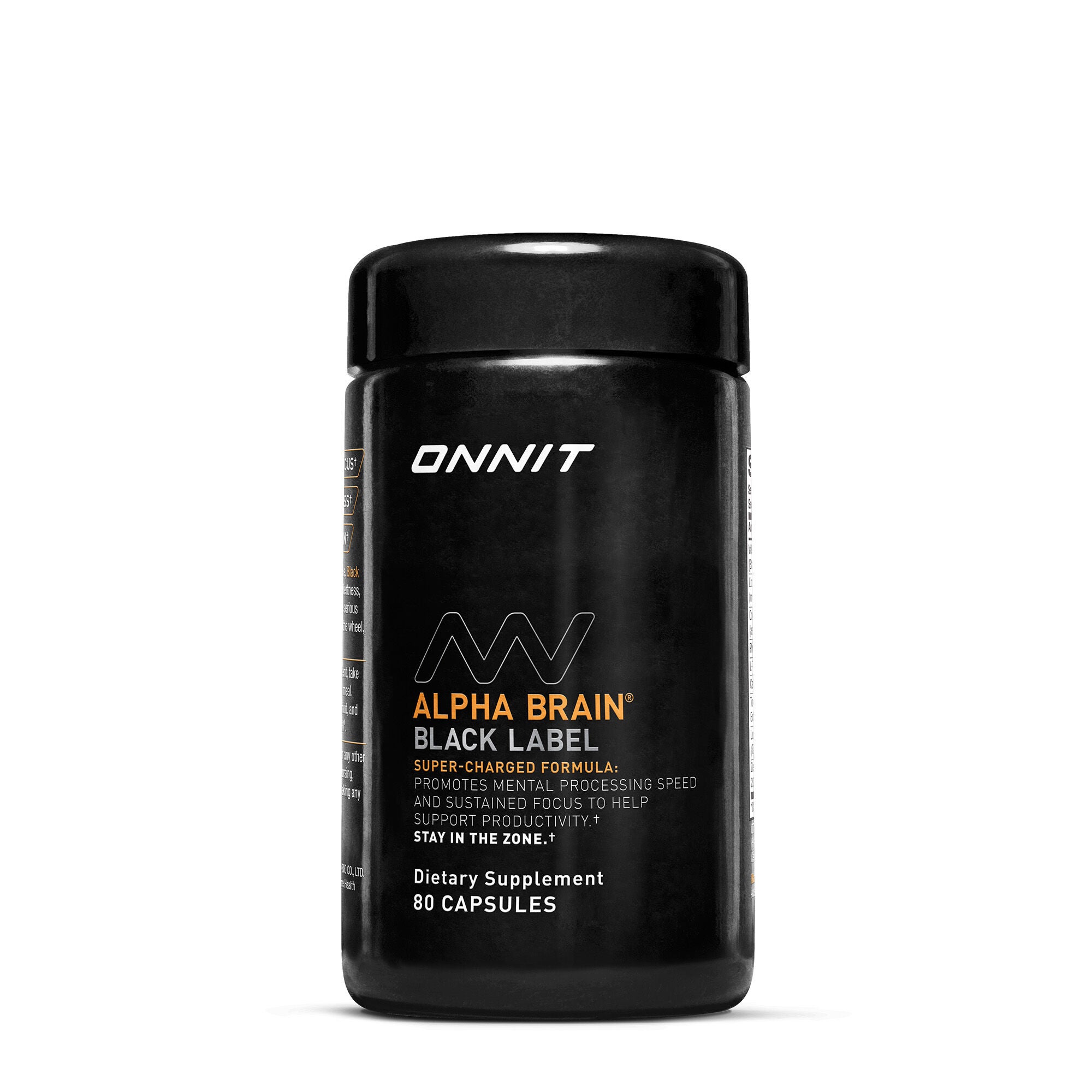 Onnit - Alpha Brain® Black Label - 80 Capsules | GNC