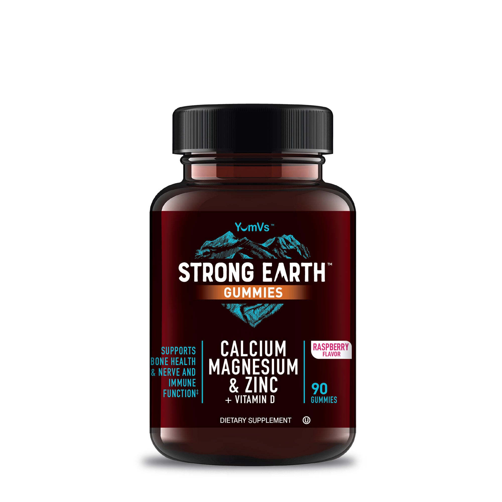 Strong Earth™ Calcium, Magnesium & Zinc + Vitamin D Gummies - Raspberry ...