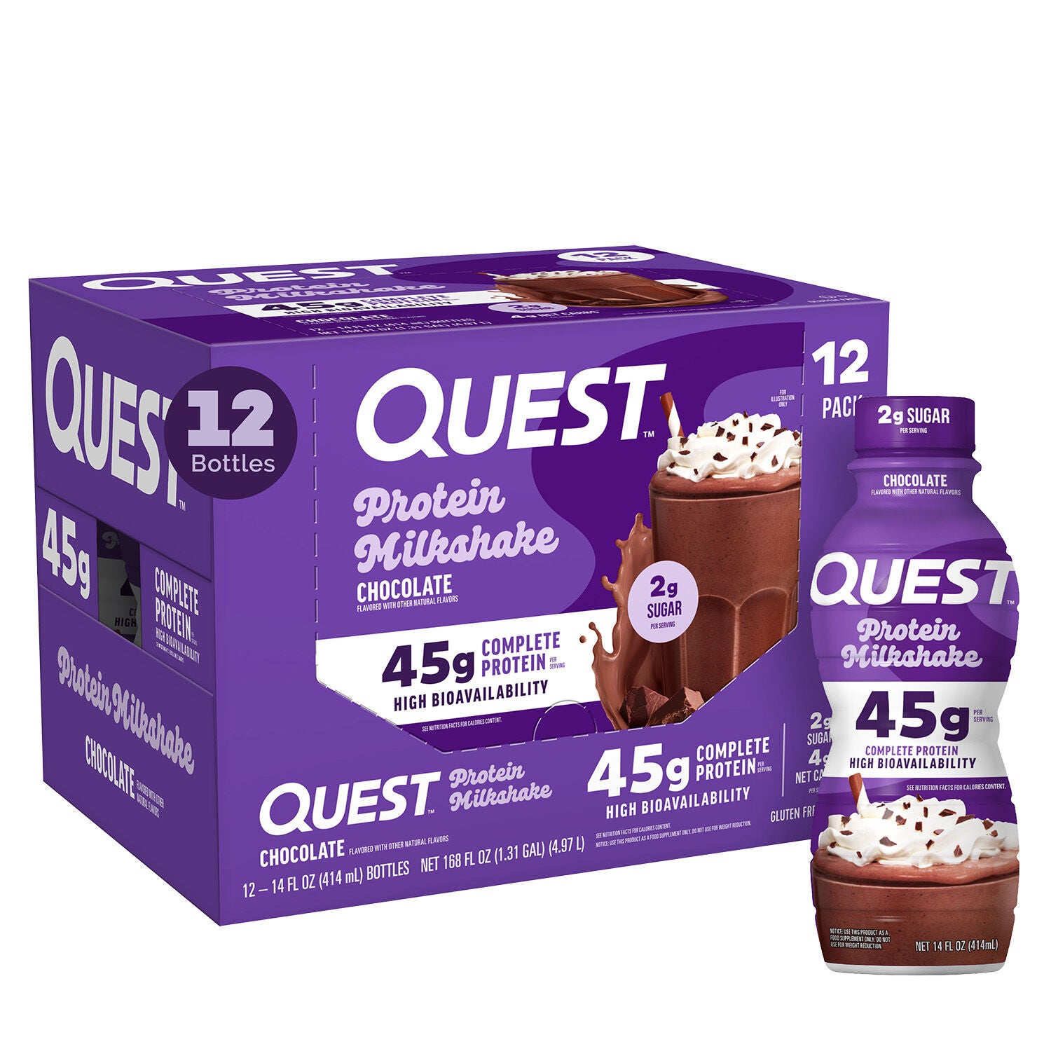 Quest® - Protein Milkshake RTD - Chocolate (12 Bottles) | GNC