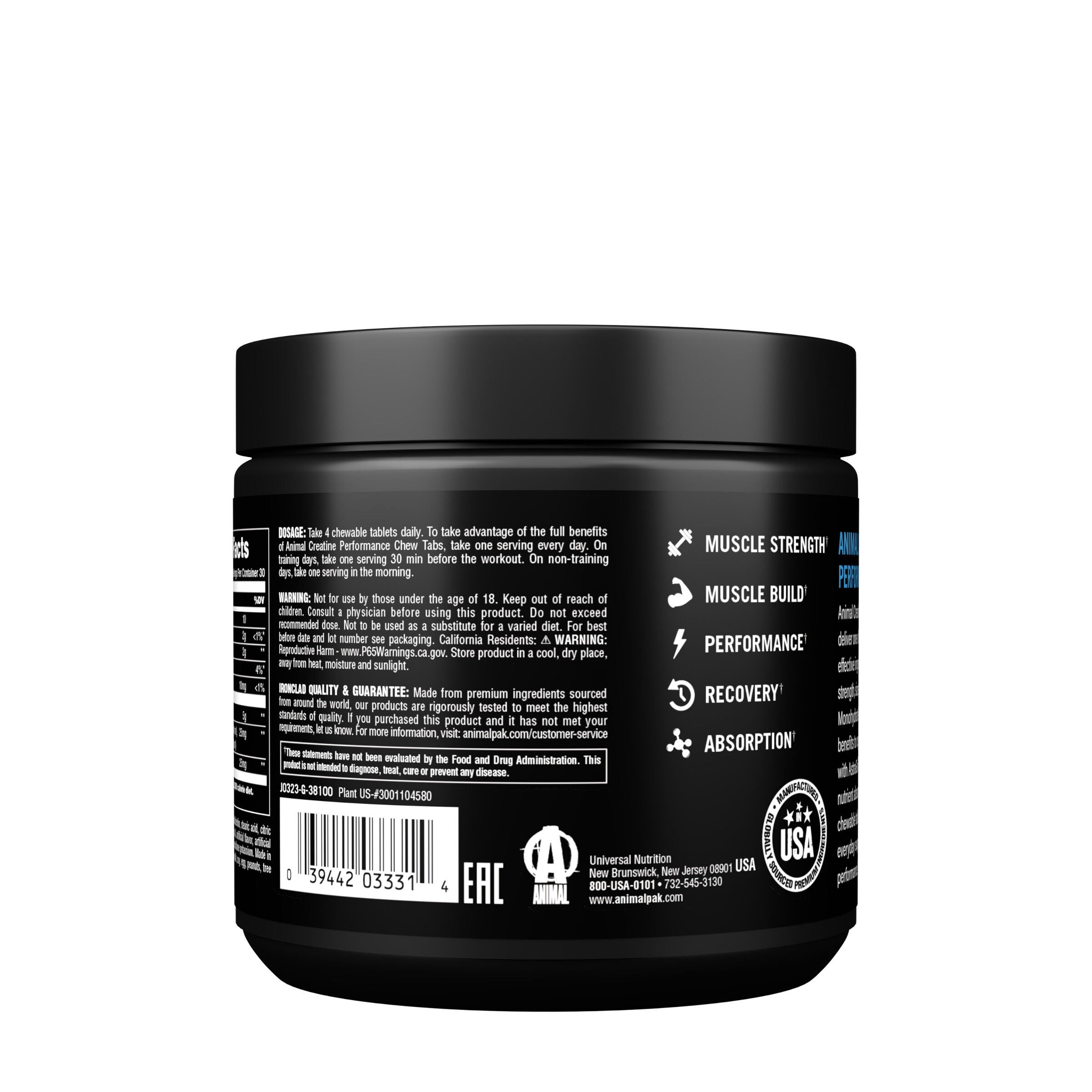 Universal Nutrition - Animal Creatine Performance - Fruit Punch - 120 ...