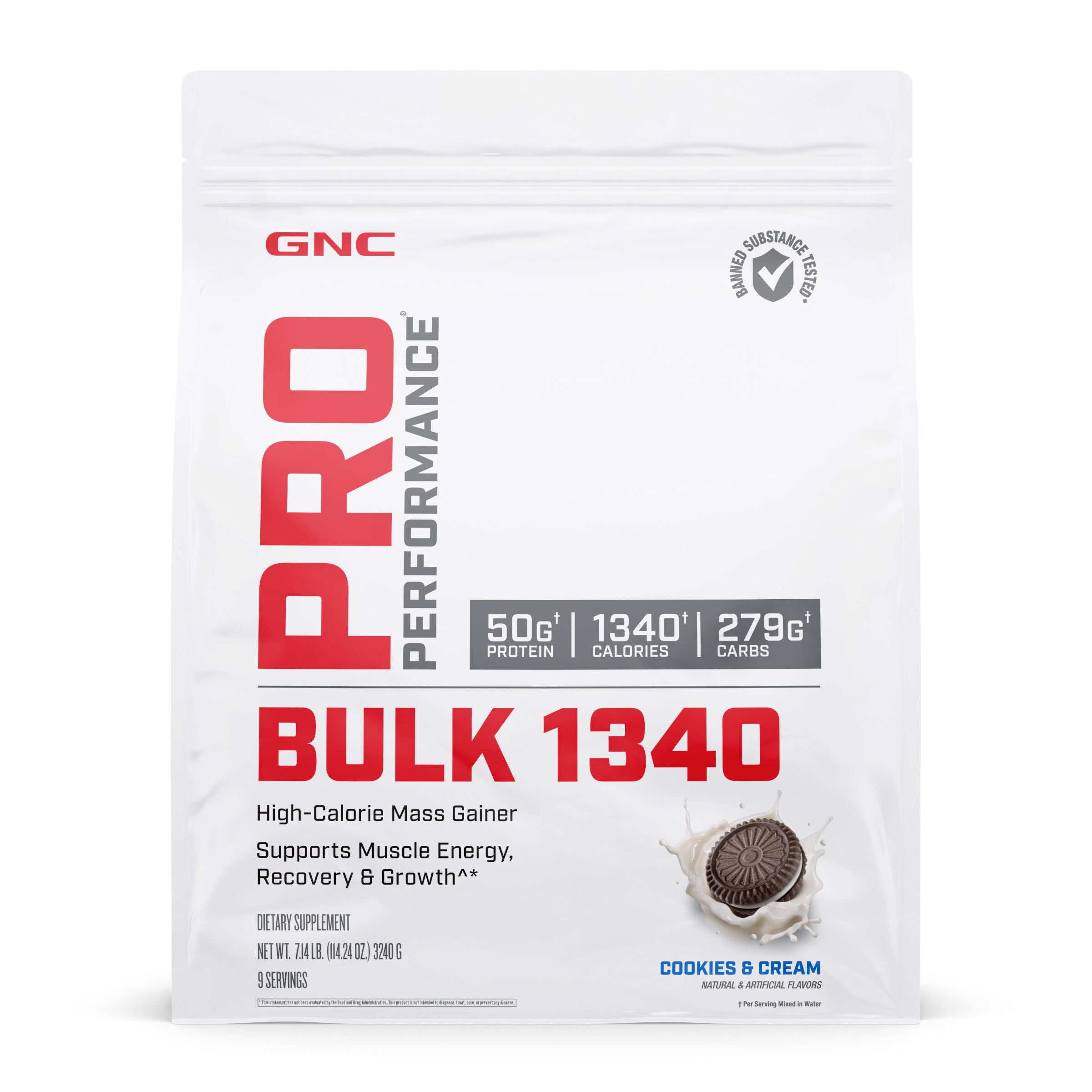 GNC Pro Performance Bulk 1340 Mass Gainer Cookies & Cream | GNC