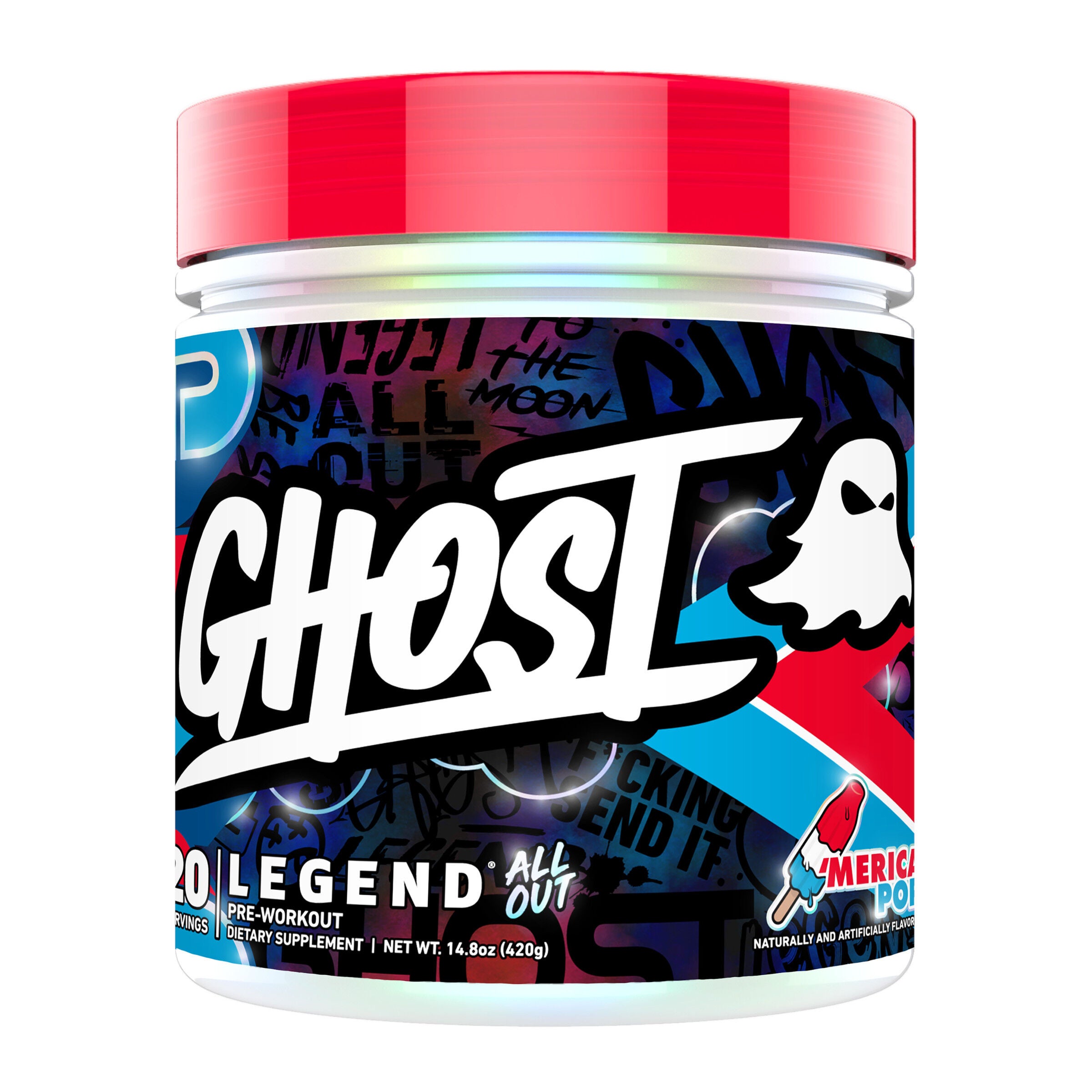 GHOST® - LEGEND® ALL OUT V2 Pre-Workout - 'Merica Pop (20 Servings) | GNC