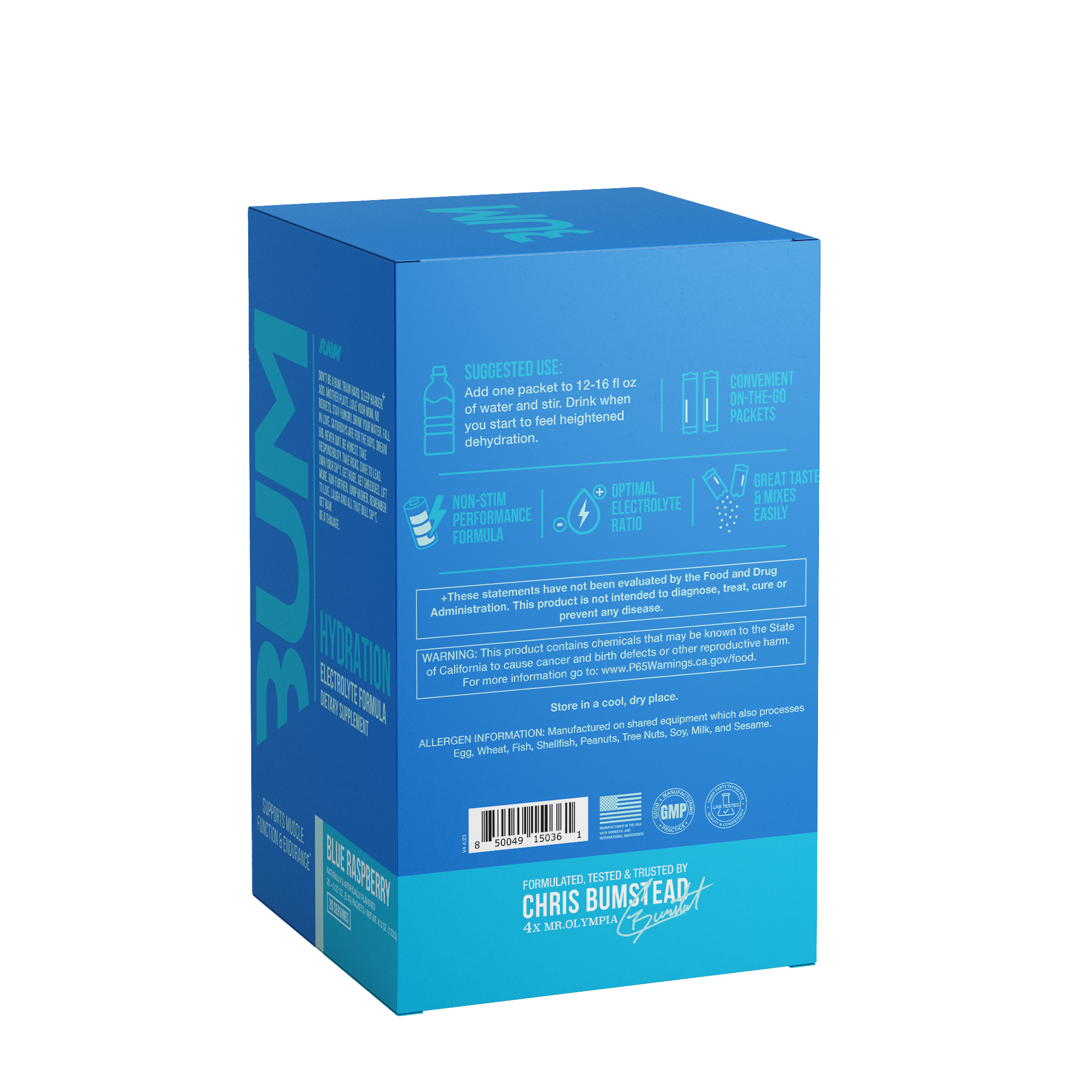 Raw Nutrition - Hydration Electrolyte Formula - Blue Raspberry (20 ...