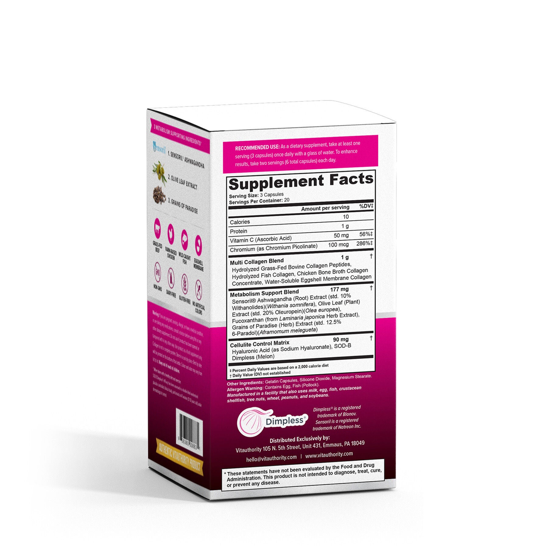 Vitauthority - Multi Collagen Burn - 60 Capsules (20 Servings) | GNC