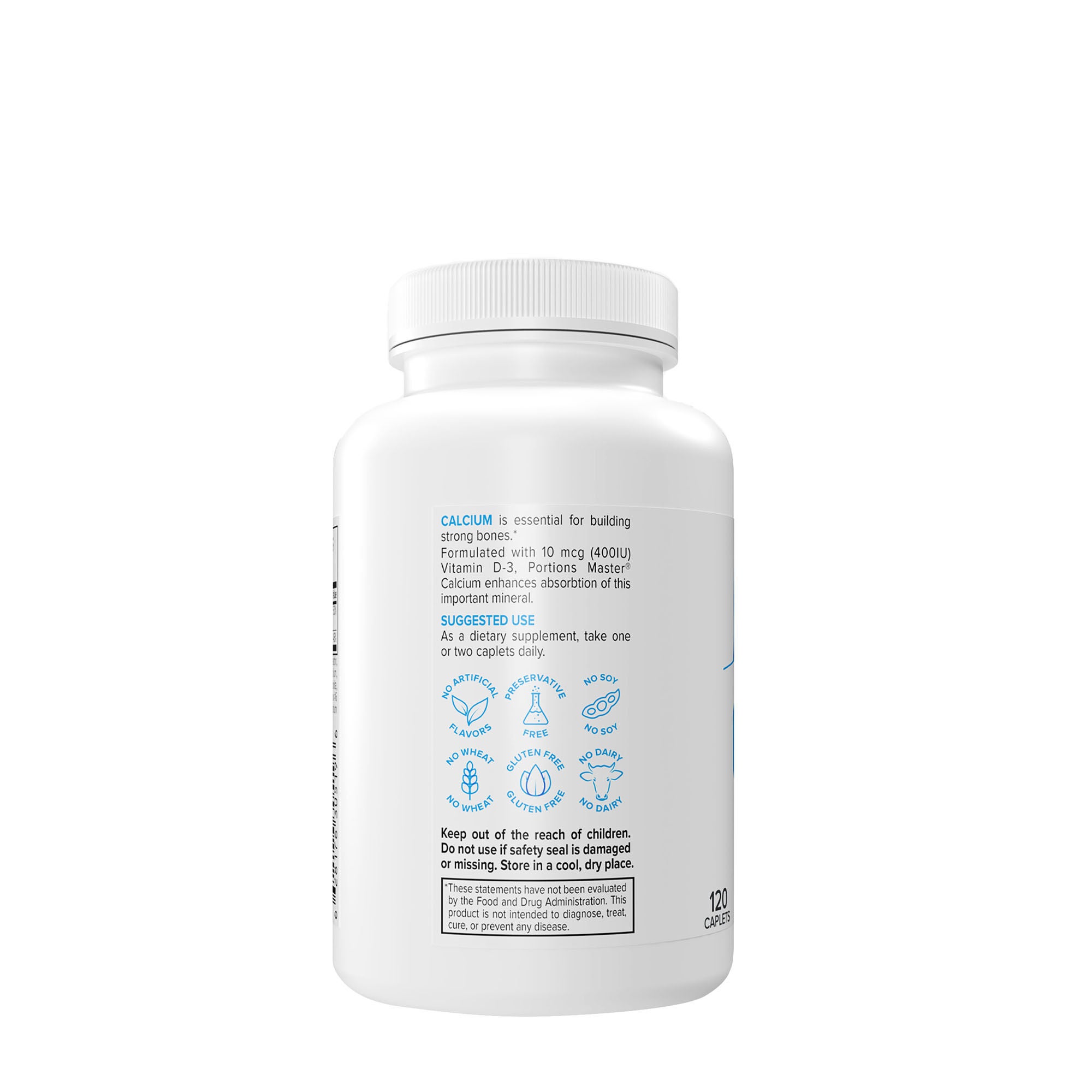 Portions Master - Calcium Mineral - 120 Caplets | GNC