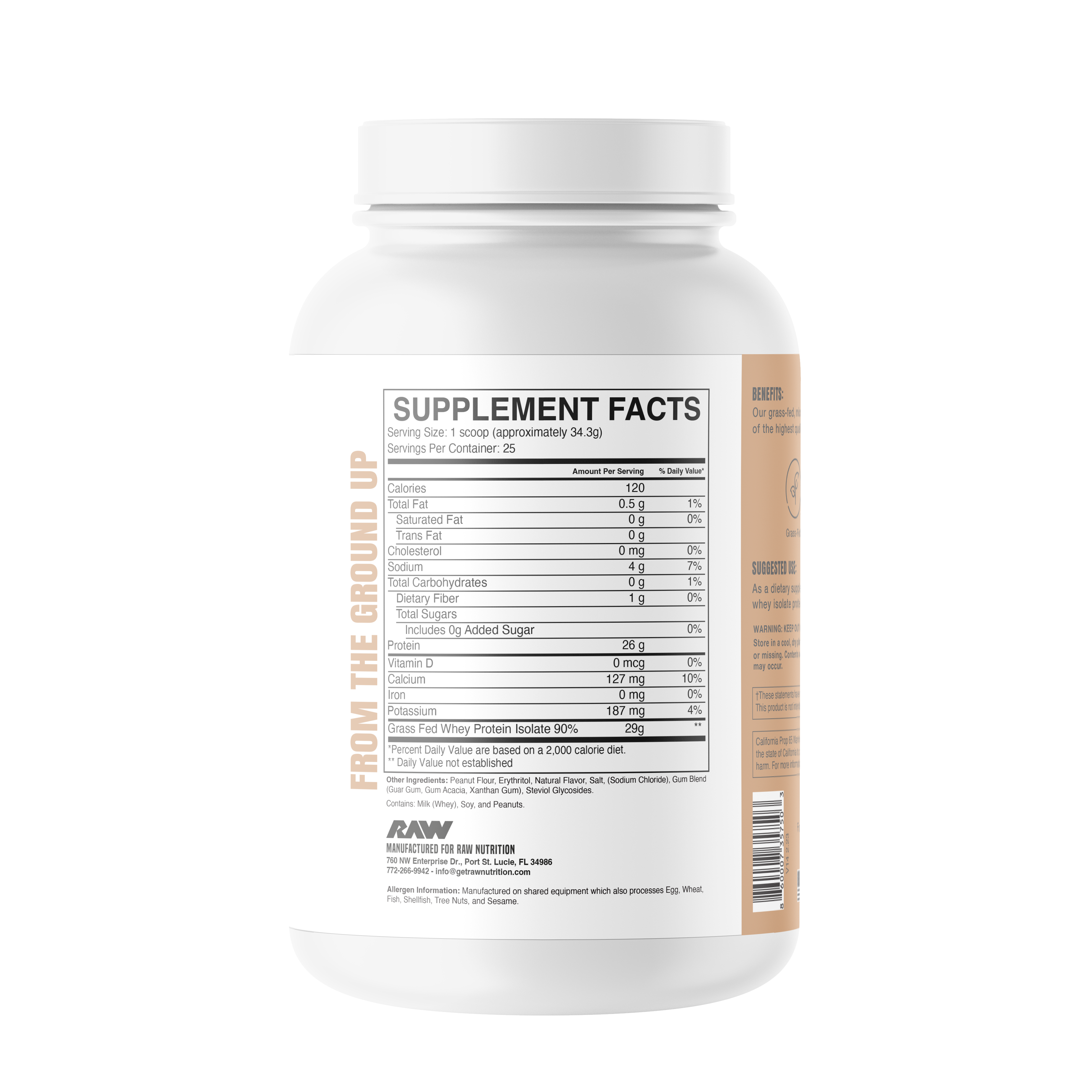 Raw Nutrition - Isolate Protein - Peanut Butter (25 Servings) | GNC