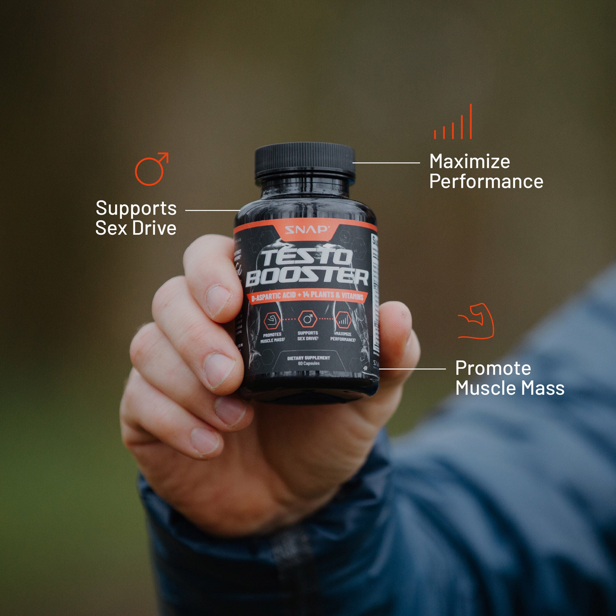 SNAP® Supplements Testo Booster - 60 Capsules | GNC