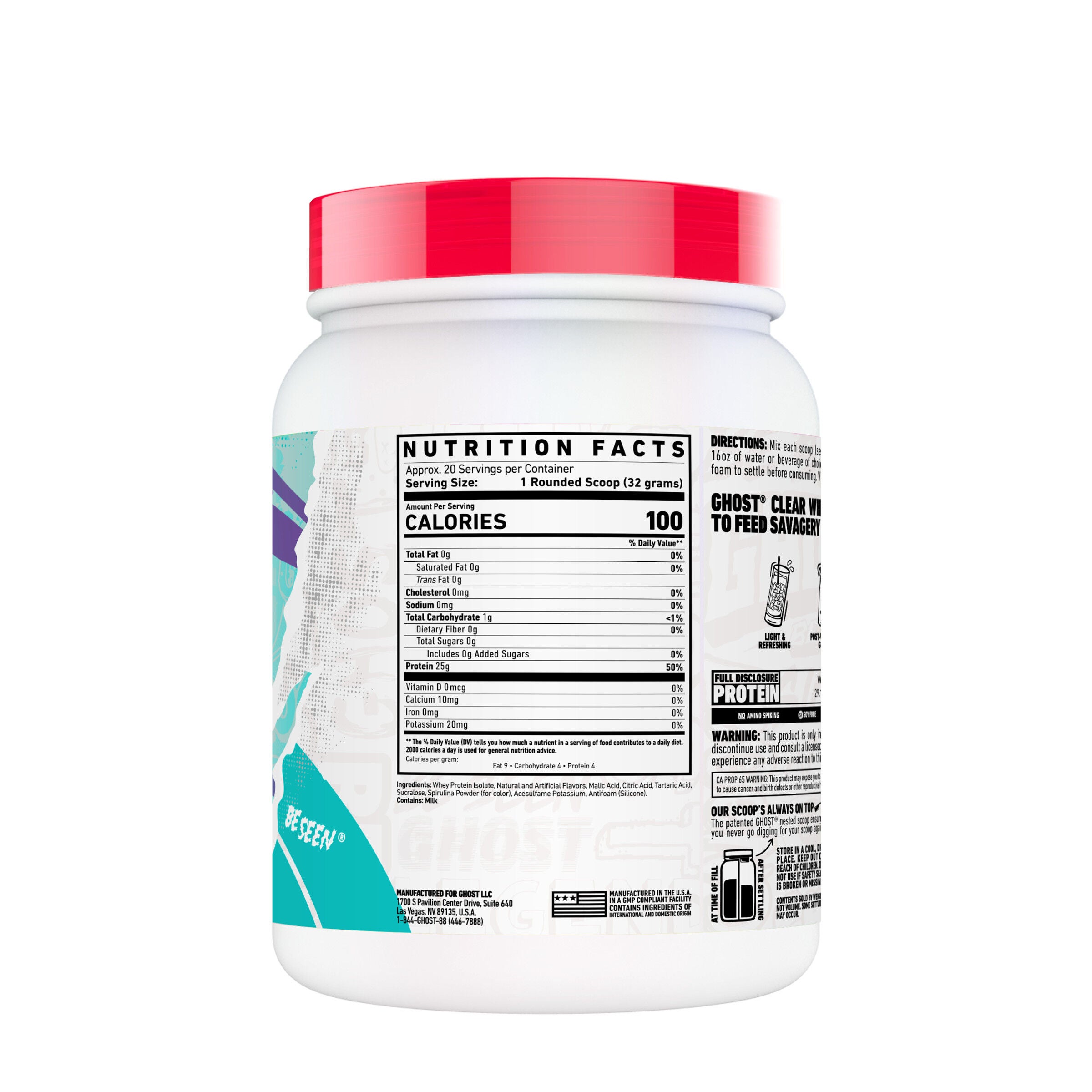 GHOST® - Clear Whey Protein Isolate - Blue Raspberry (20 Servings) | GNC