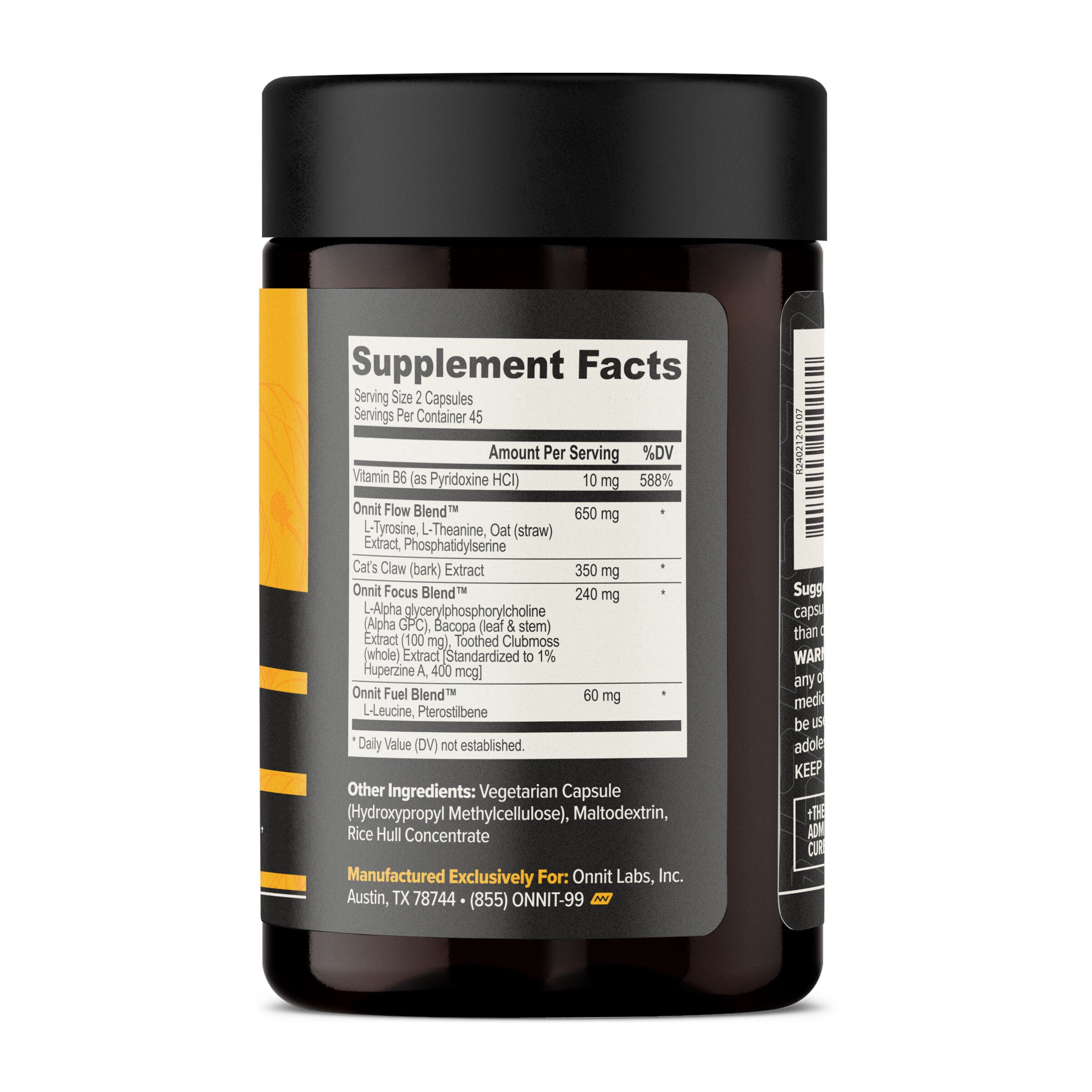Onnit - Alpha Brain Daily Cognitive Support - 90 Capsules (45 Servings ...