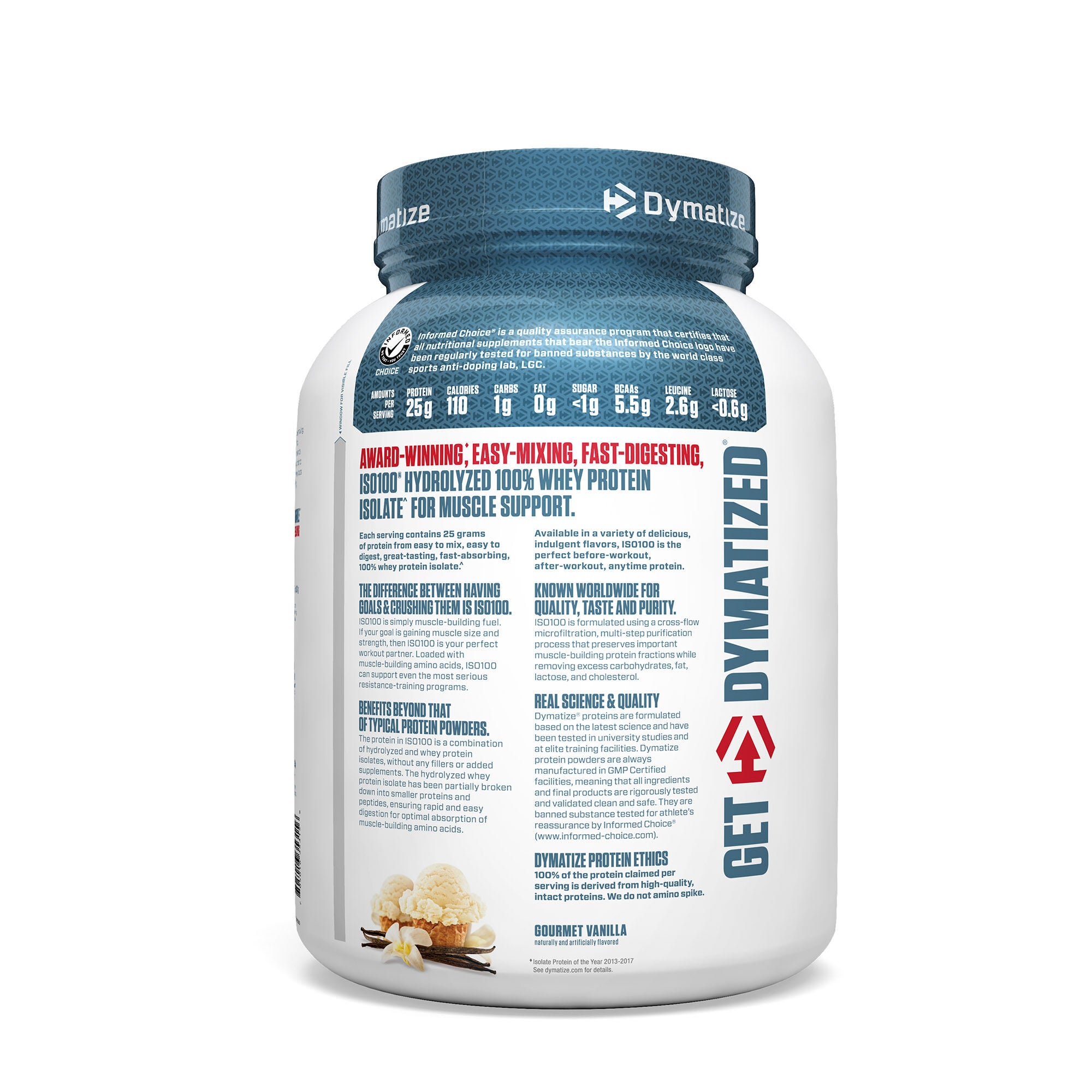 Dymatize® ISO100 Hydrolyzed Whey Protein - Gourmet Vanilla - 3lb | GNC