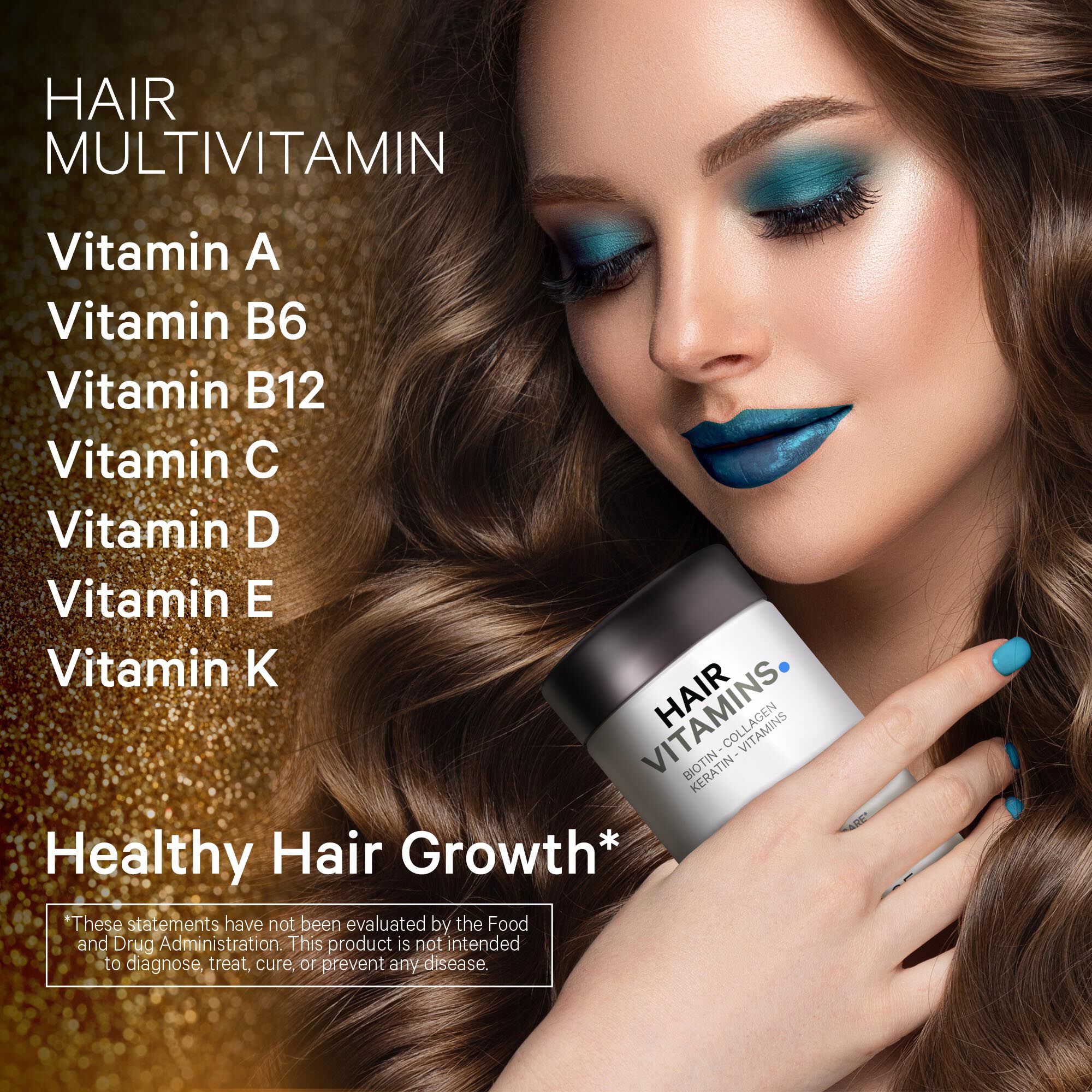 Hair Vitamins - Biotin 10000 mcg - Collagen - Keratin & Multivitamins ...