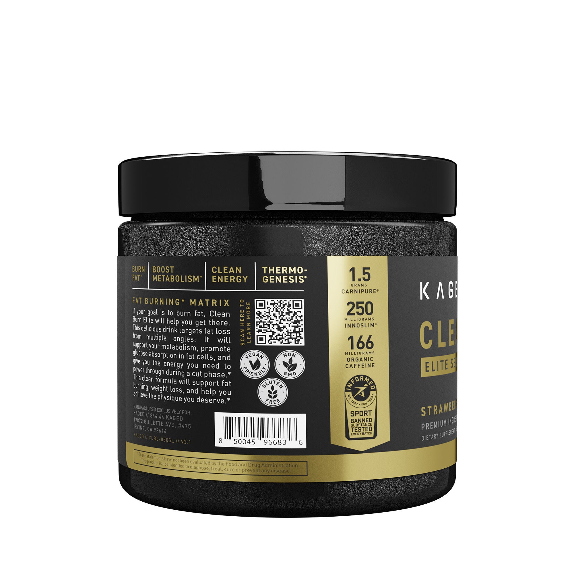 KAGED® - Clean Burn Elite Series - Strawberry Lemonade - 30 Servings | GNC