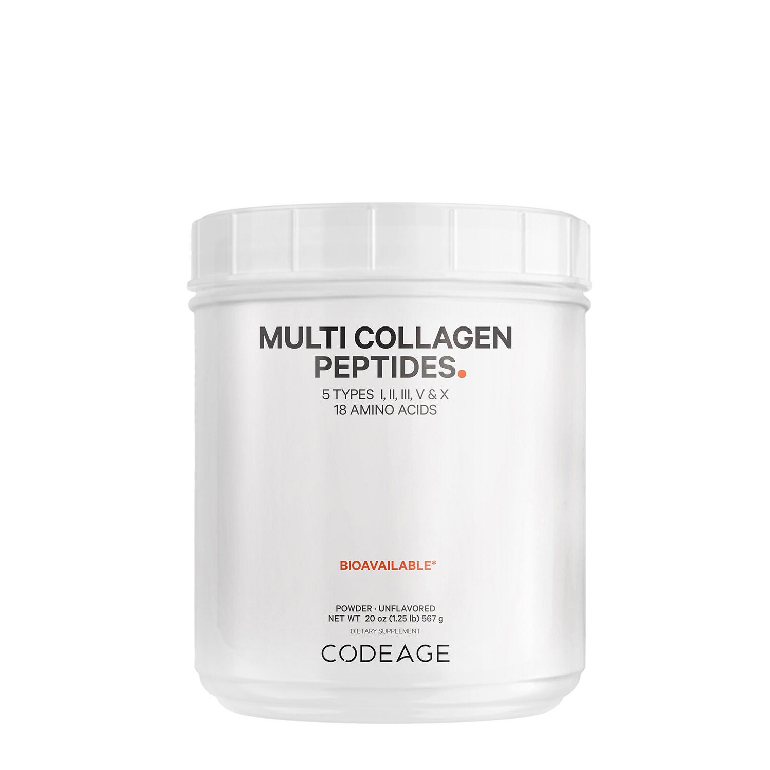 Hydrolyzed Multi Collagen Peptides Powder Type I - II - III - V and X - 20 oz. (63 Servings) | GNC