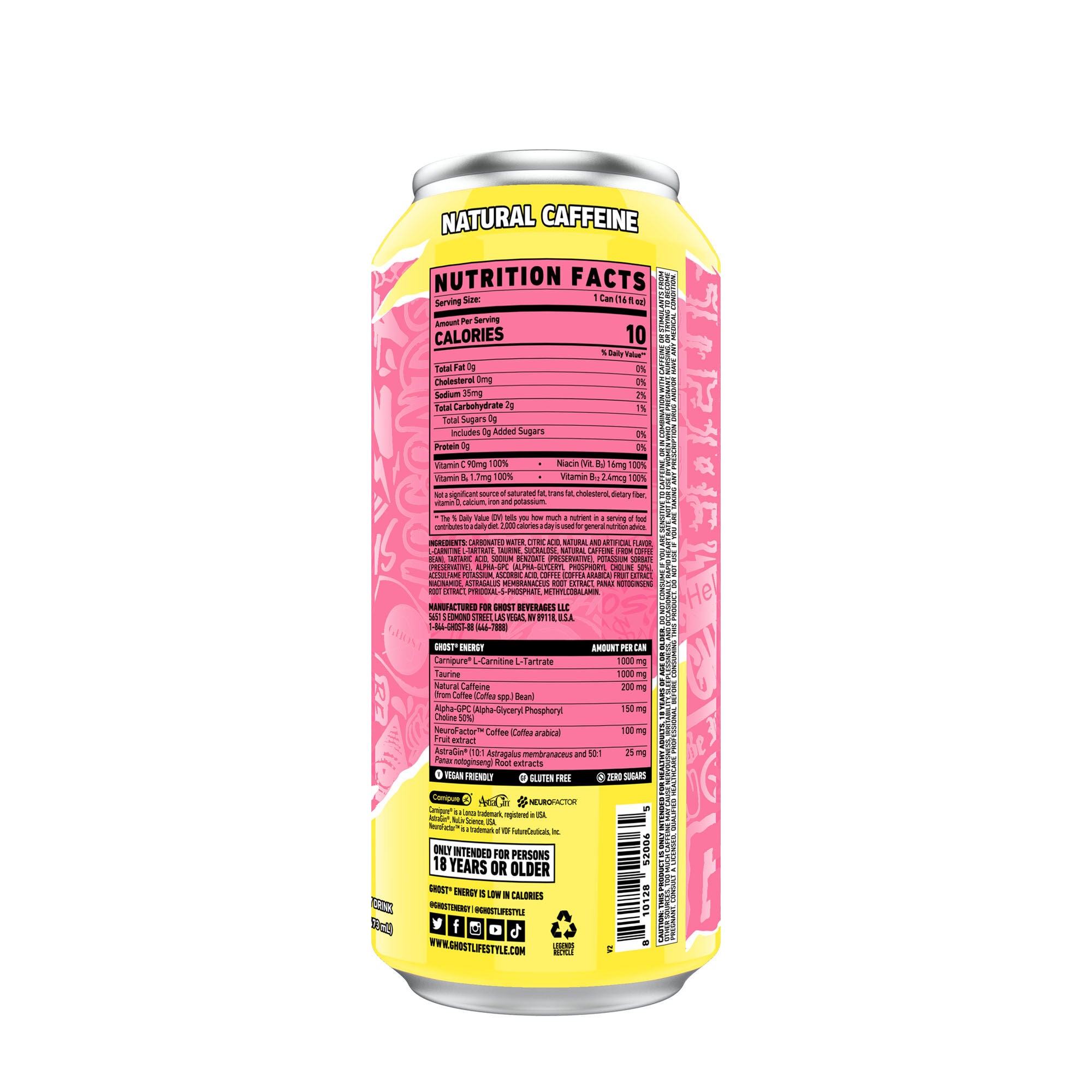 GHOST® - Energy Drink - Sour Pink Lemonade | GNC