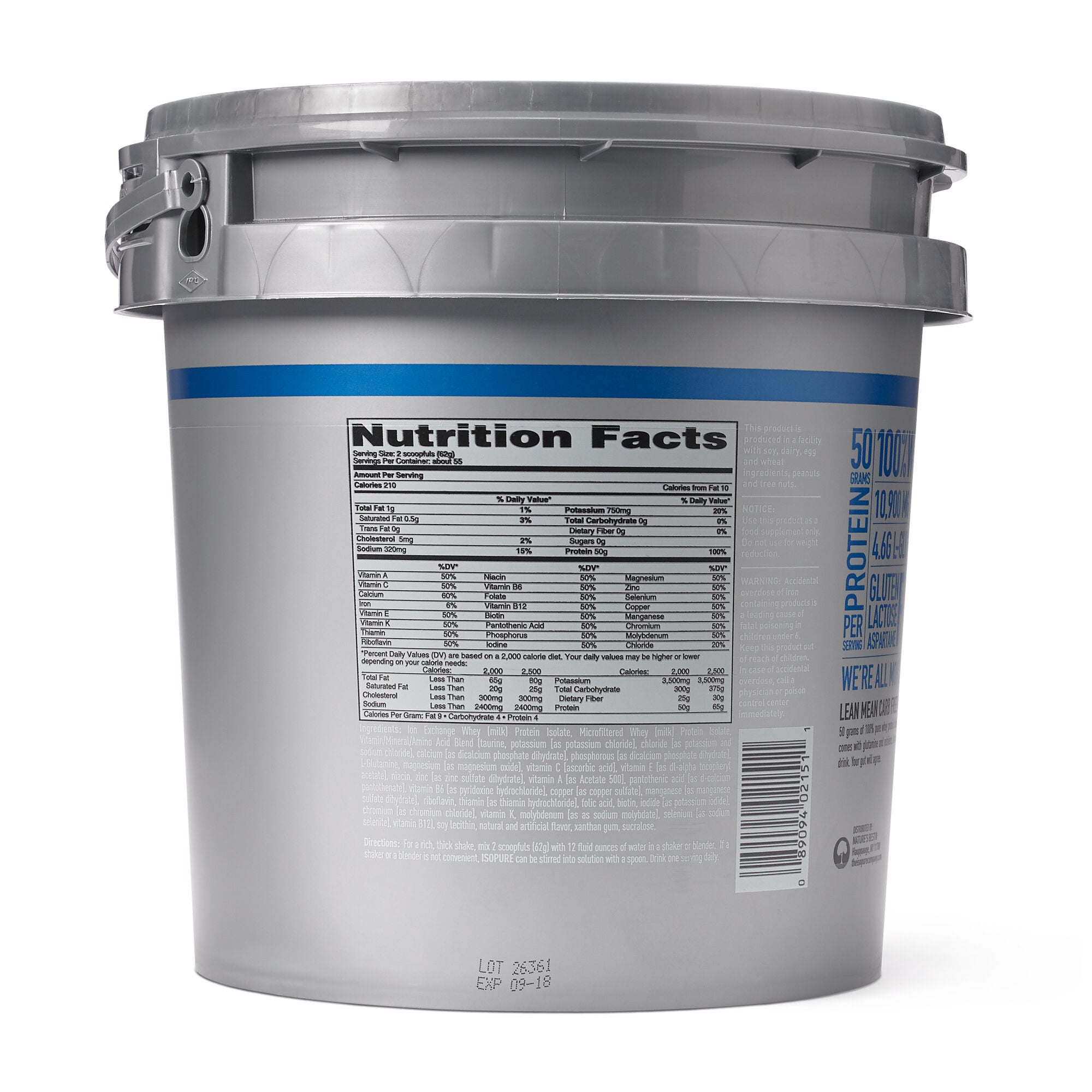 Zero Carb Isopure Nutrition Information