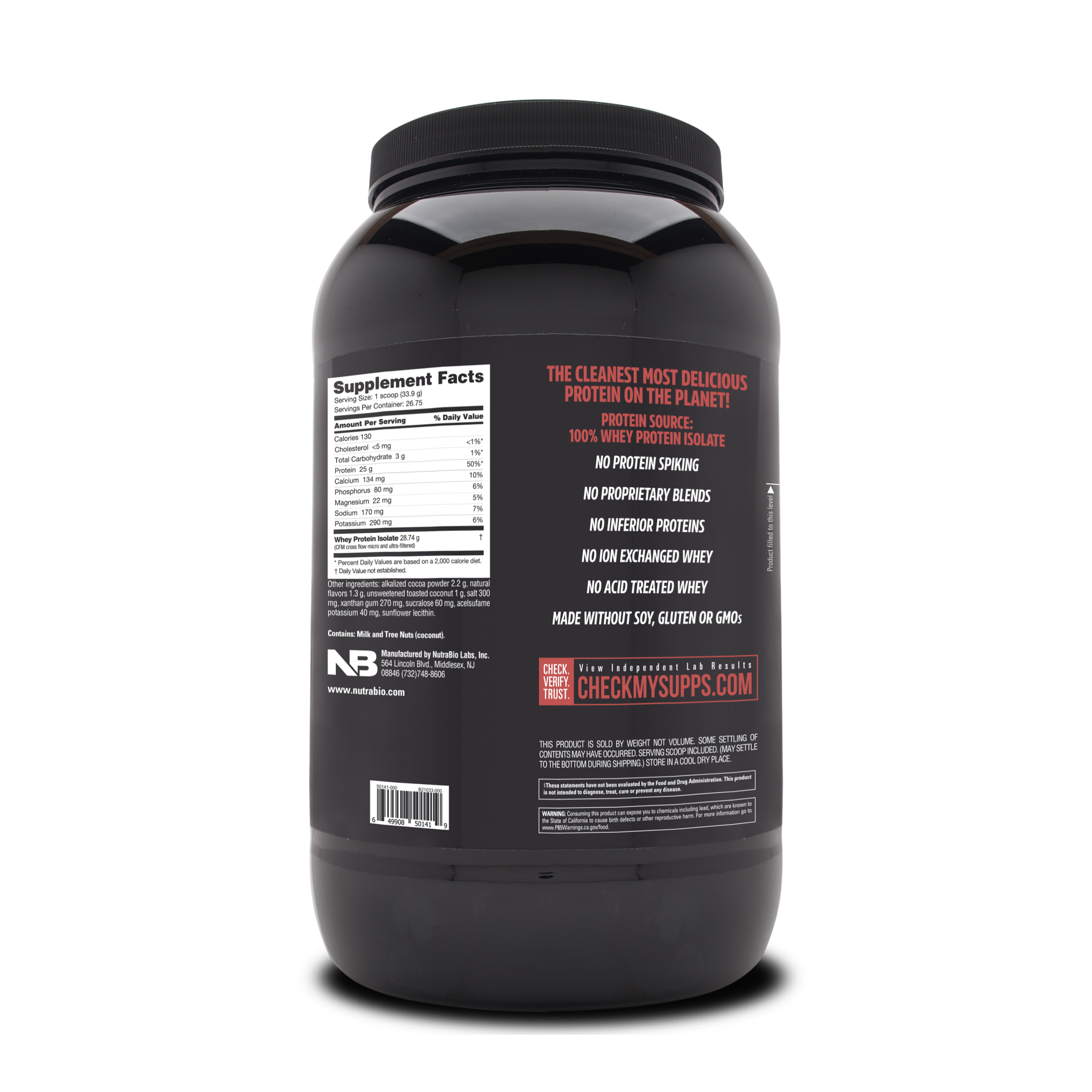 NutraBio® - Whey Protein Isolate - Chocolate Dipped Macaroon (27 ...