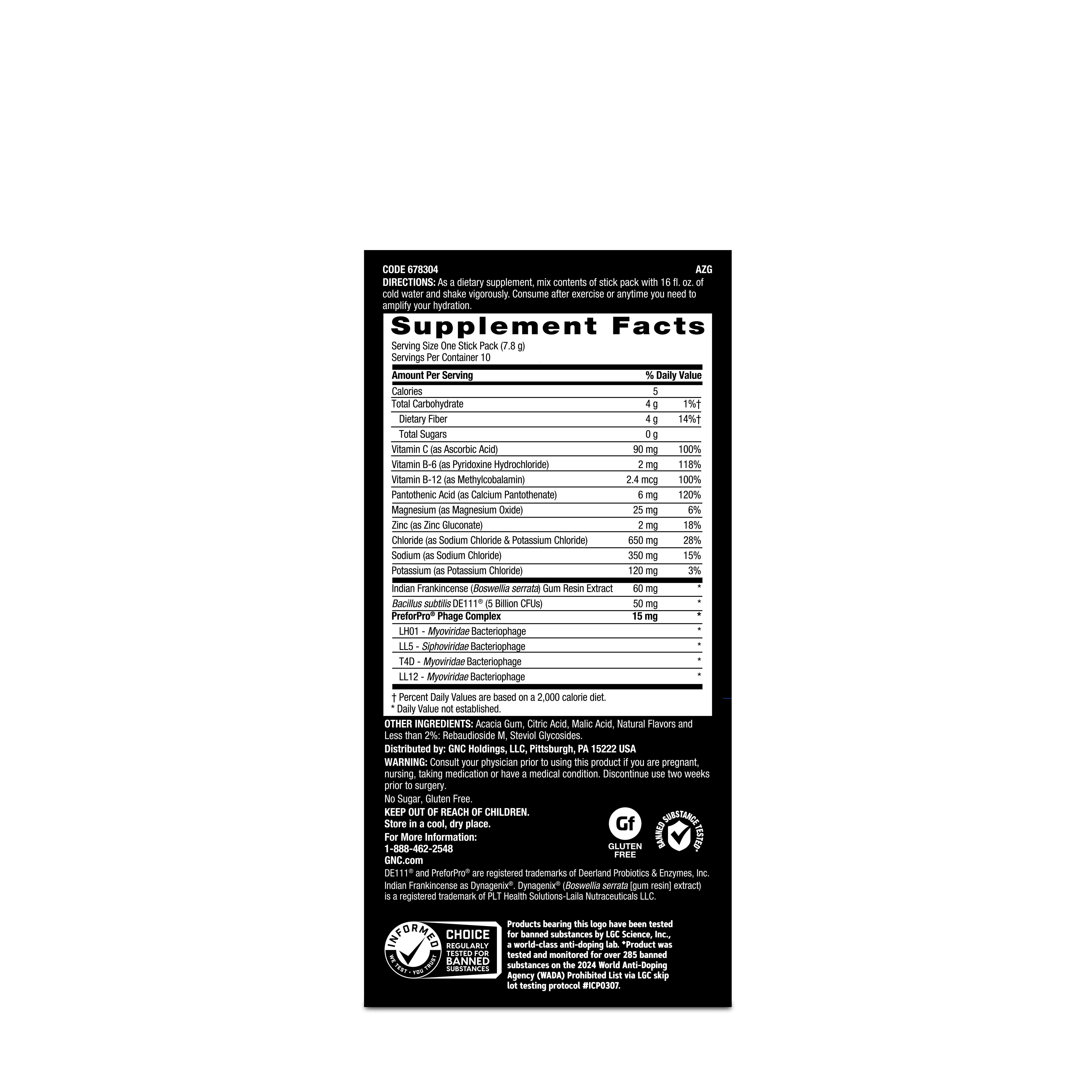 GNC AMP Amplified Hydration - Tropical Punch - 1 Stick Pack | GNC