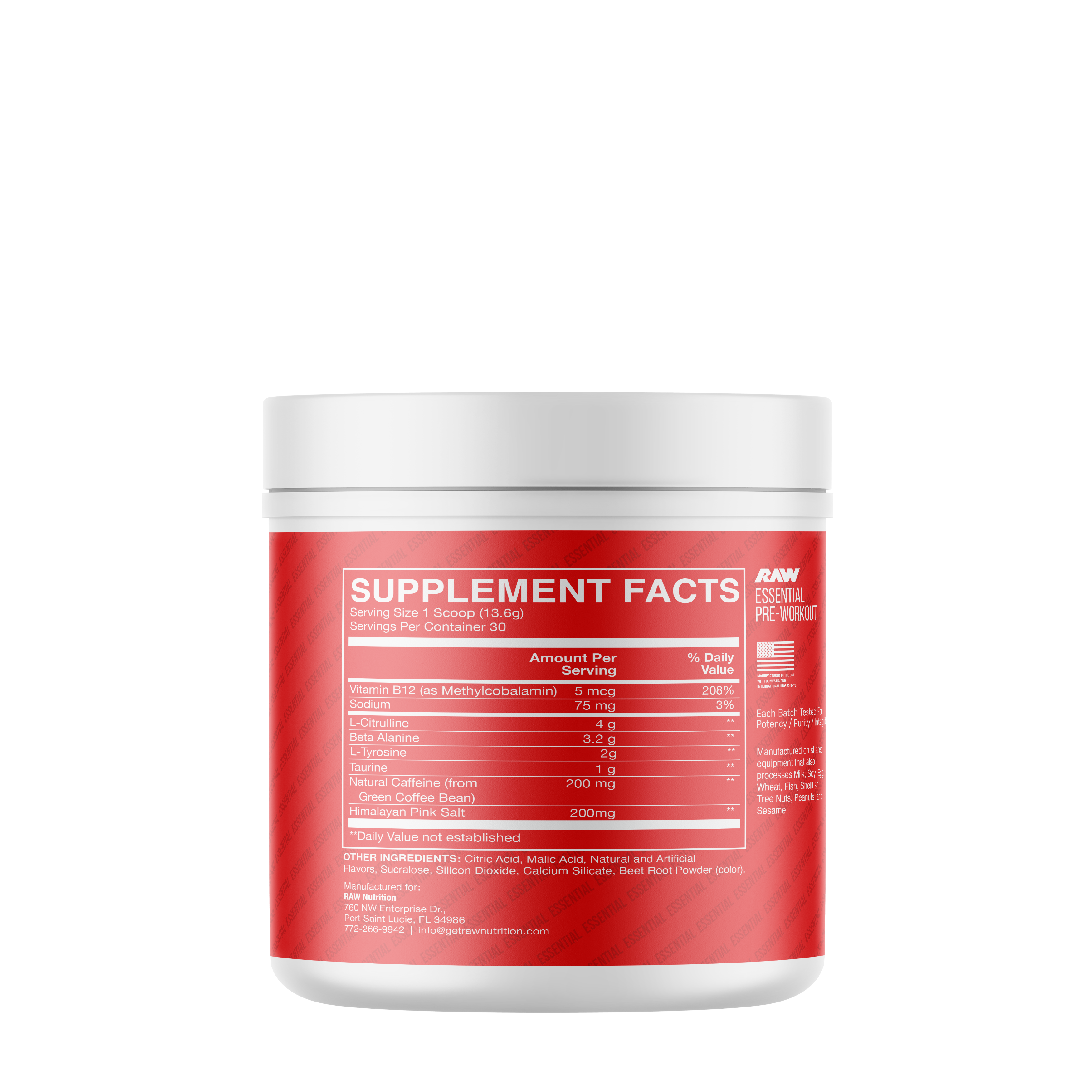 Raw Nutrition - Essential Pre-Workout - Fruit Burst (30 Servings) | GNC