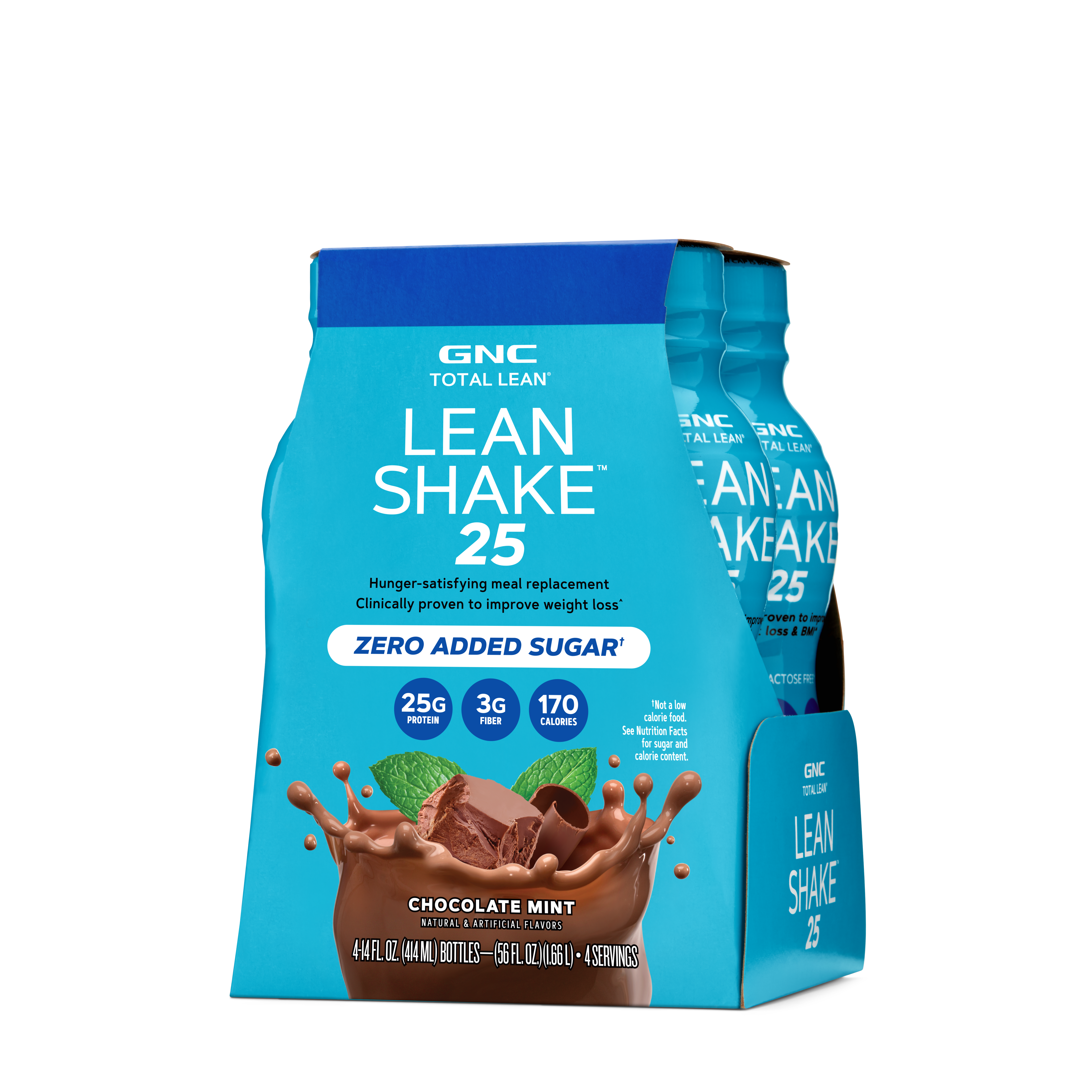 GNC Total Lean® - Lean Shake 25 - Chocolate Mint - 14oz. (4 Bottles) | GNC