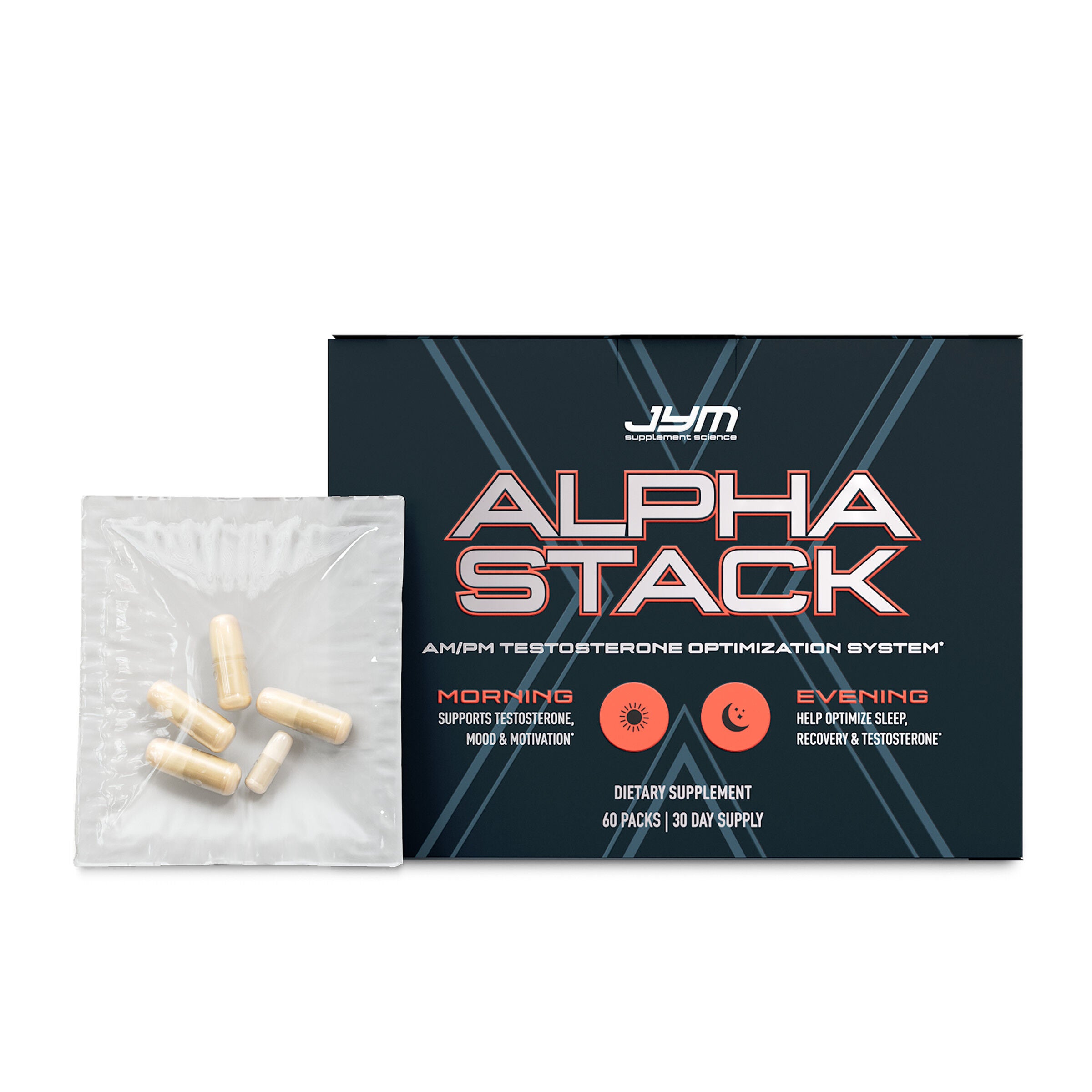 Jym® - Alpha Stack AM/PM Testosterone Optimization System - 60 Packs ...
