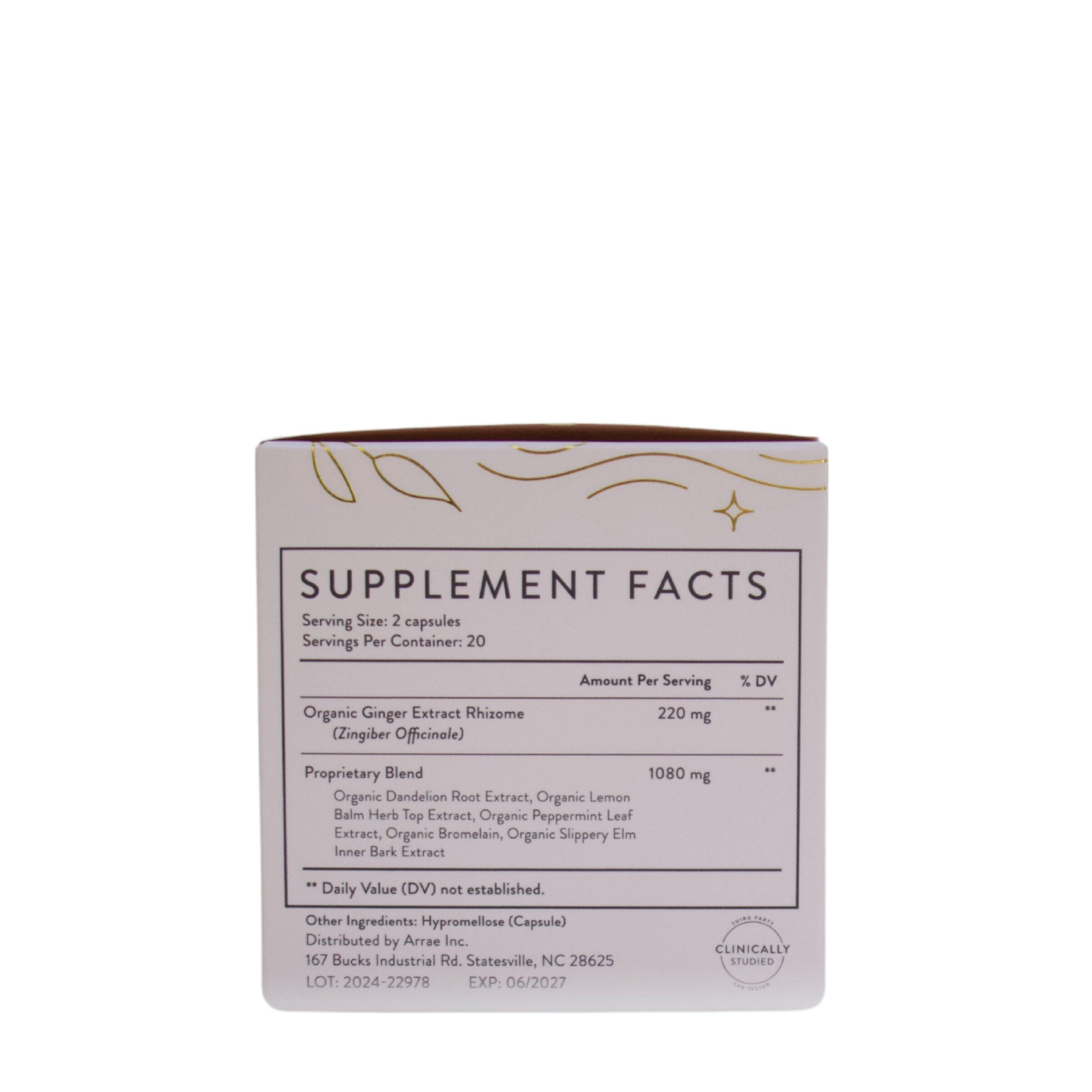 Arrae - Bloat: Digestive Support - 40 Capsules (20 Servings) | GNC