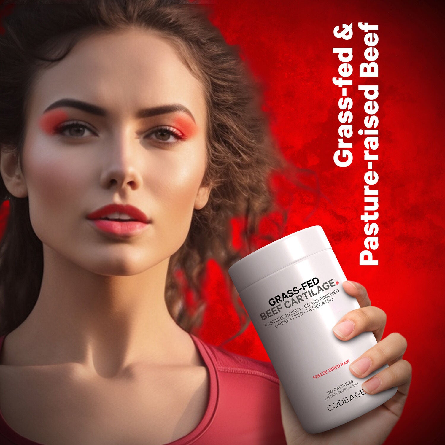 Codeage - Grass-Fed Beef Cartilage - 180 Capsules | GNC