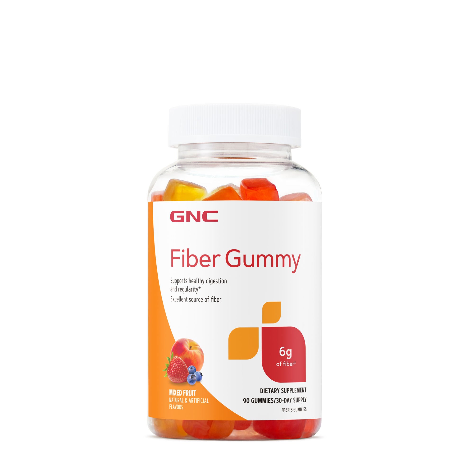 GNC - Fiber Gummy - Mixed Fruit - 90 Gummies (30 Servings) | GNC