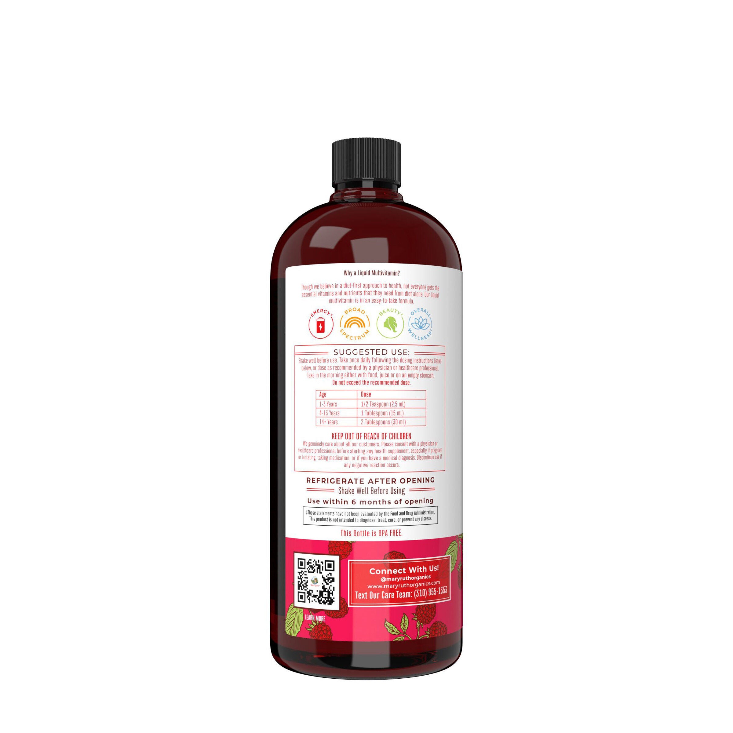 Mary Ruth's - Liquid Morning Multivitamin - Raspberry - 30 fl oz (30 ...