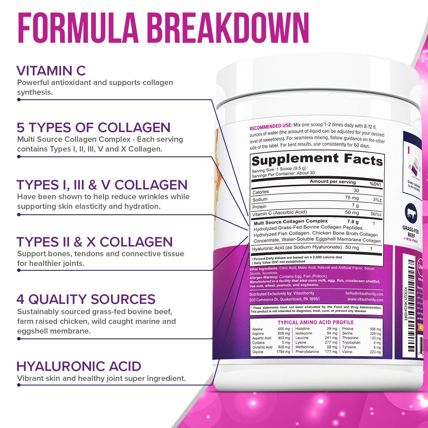 Vitauthority - Multi Collagen Protein Powder | GNC