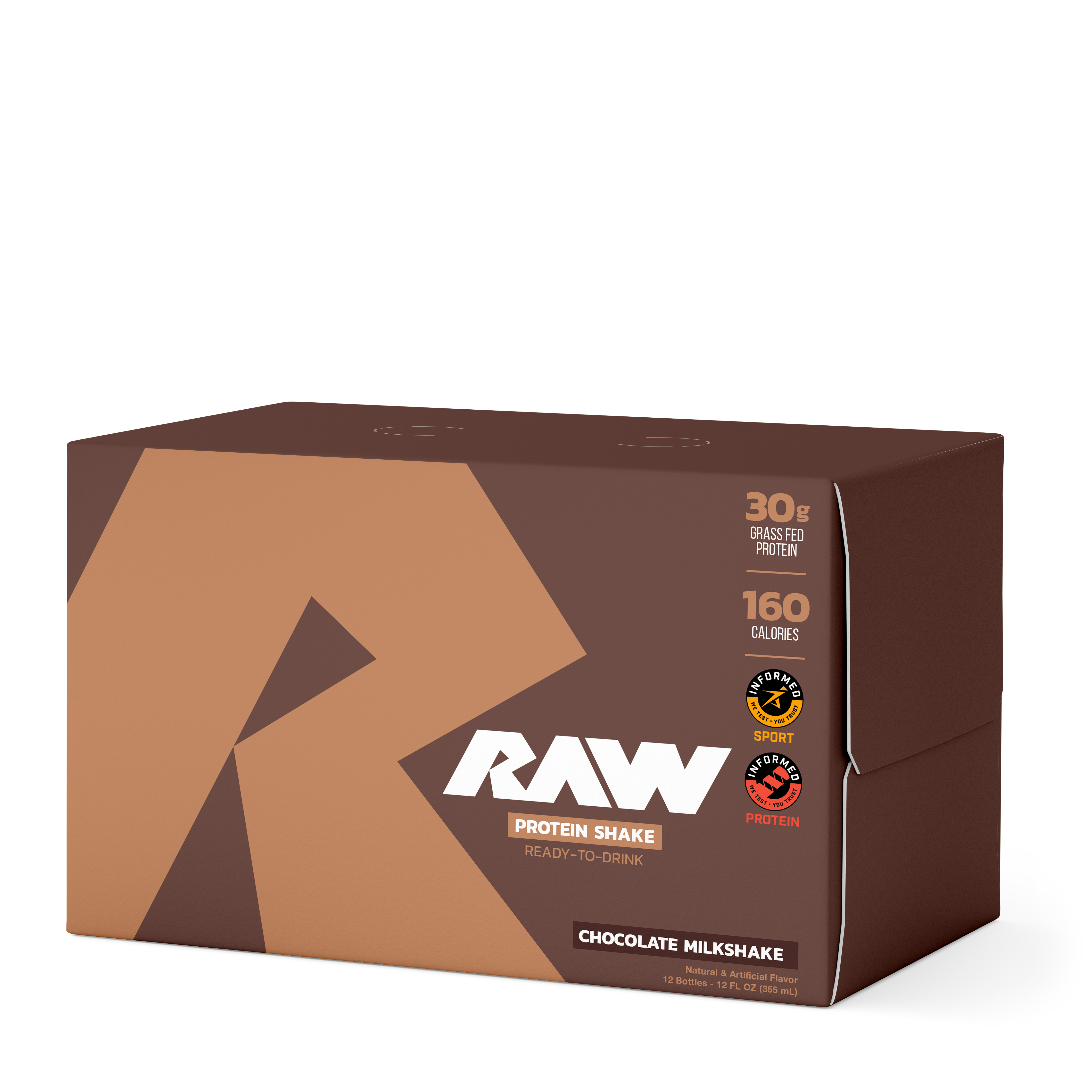 Raw Nutrition - Protein Shake RTD - Chocolate Milkshake - 12 fl oz. (12 ...