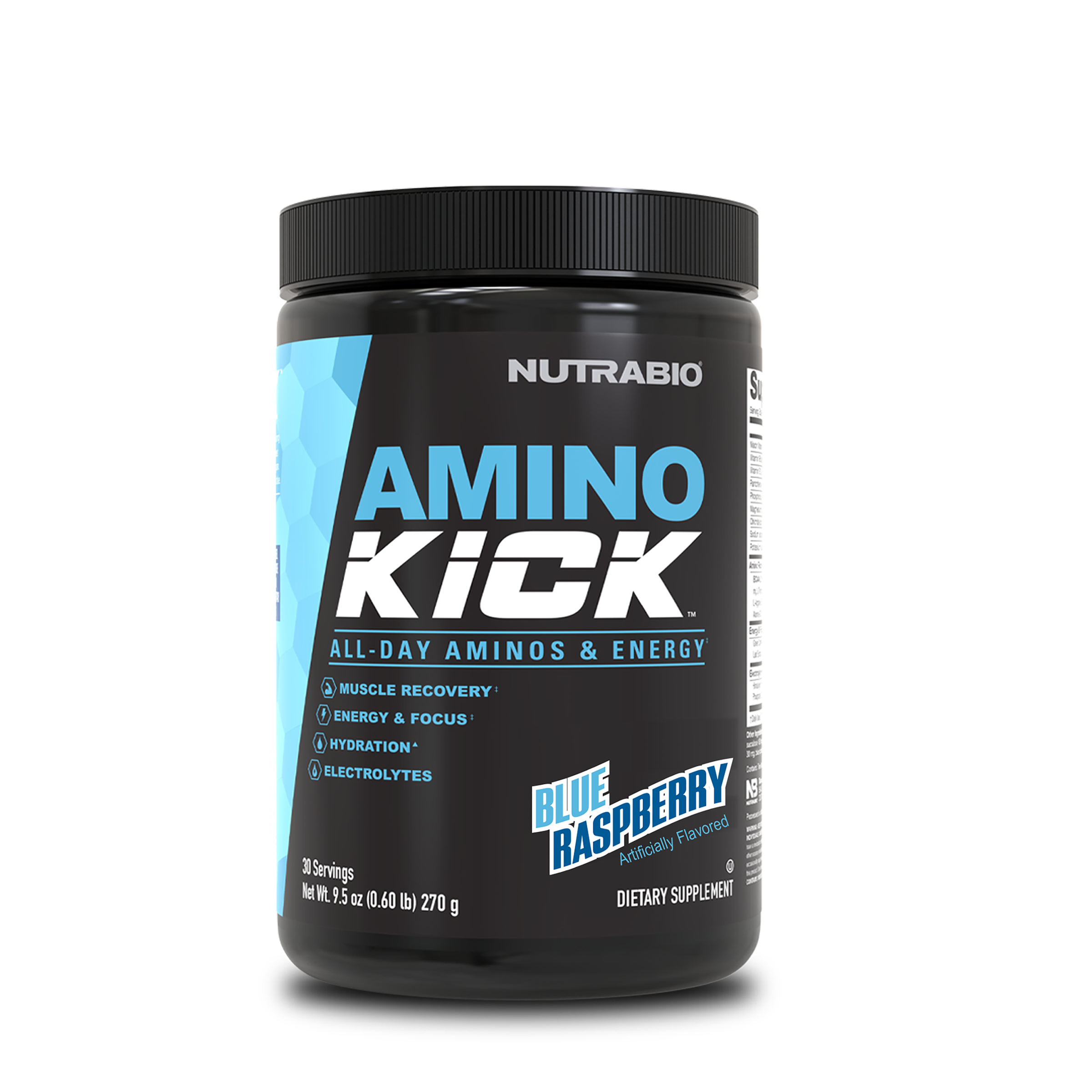 NutraBio® - Amino Kick - Blue Raspberry (30 Servings) | GNC