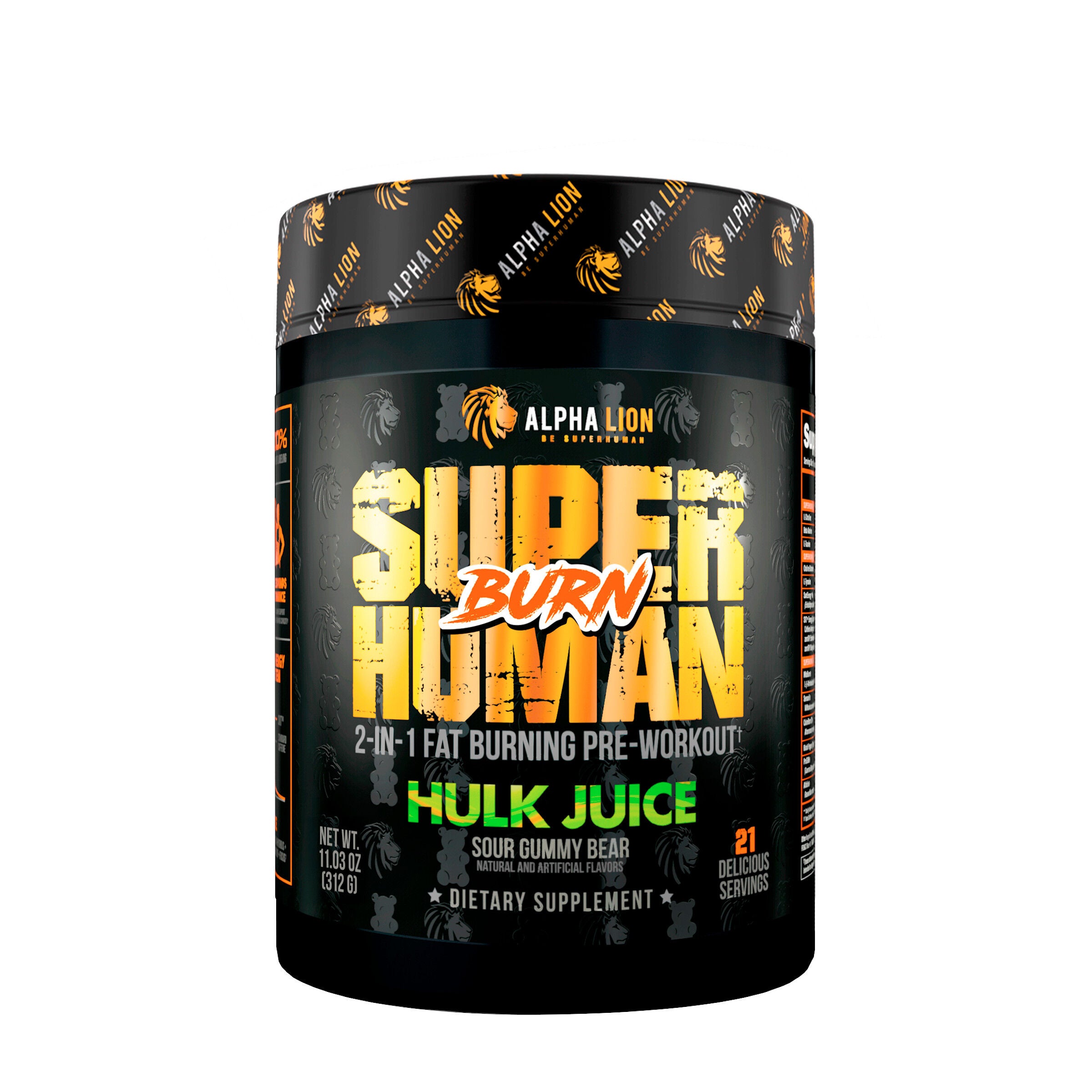 Alpha Lion - Superhuman Burn 2-in-1 Fat Burning Pre-Workout - Hulk Juice (21 Servings) | GNC